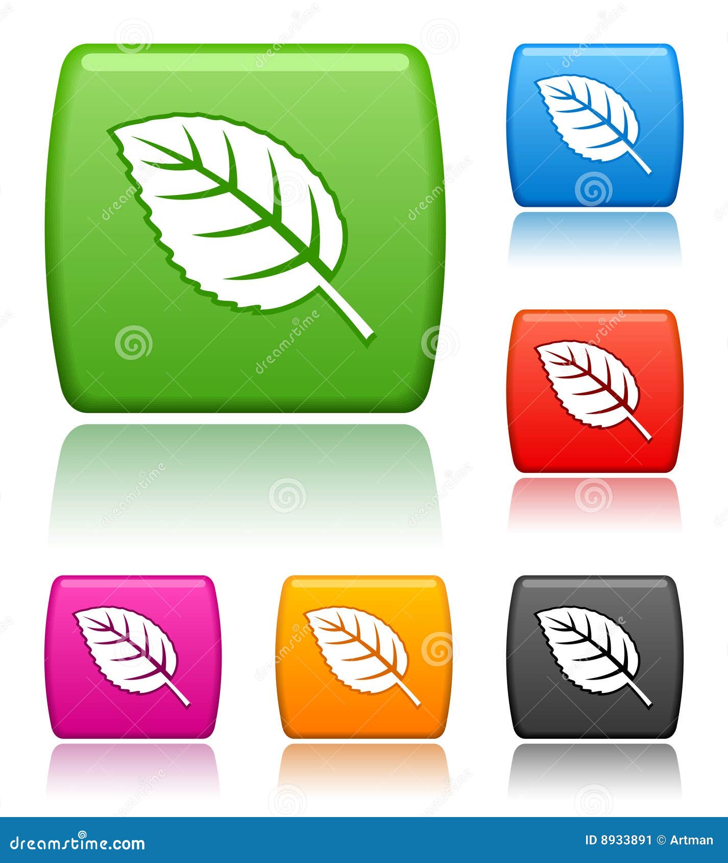 Leaf icons stock vector. Illustration of sign, signs, button - 8933891