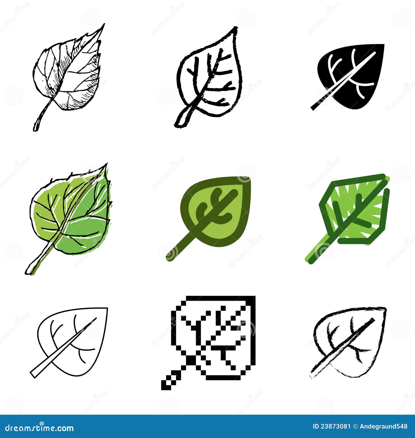 Leaf icons set stock vector. Illustration of leaf, white - 23873081