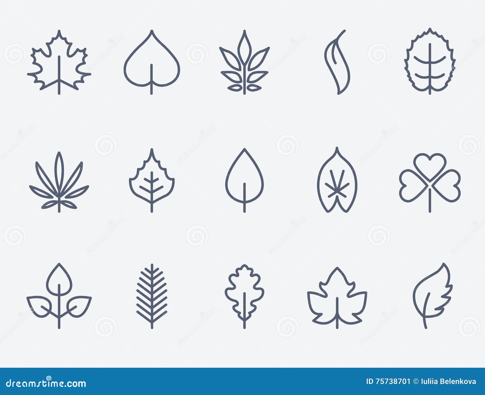 Leaf icons. stock vector. Illustration of maple, element - 75738701
