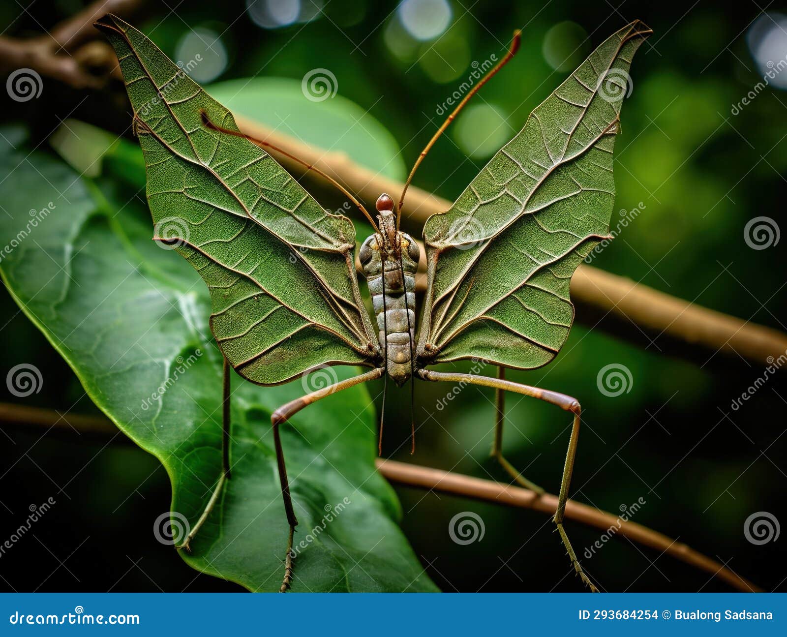 A Leaf Insect on Guava Tree Stock Illustration - Illustration of stick ...