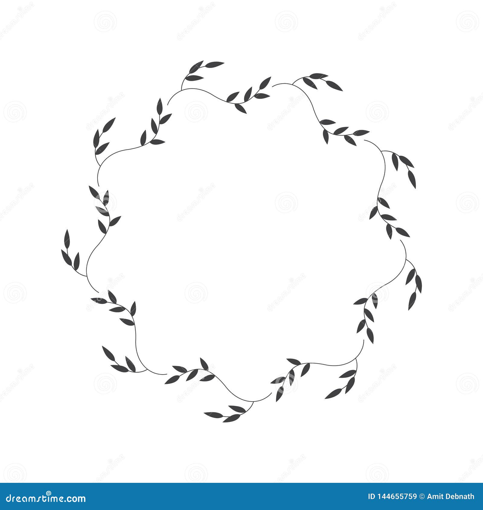 Vector Leaf Round Leaves for Logo Monogram Stock Vector - Illustration ...