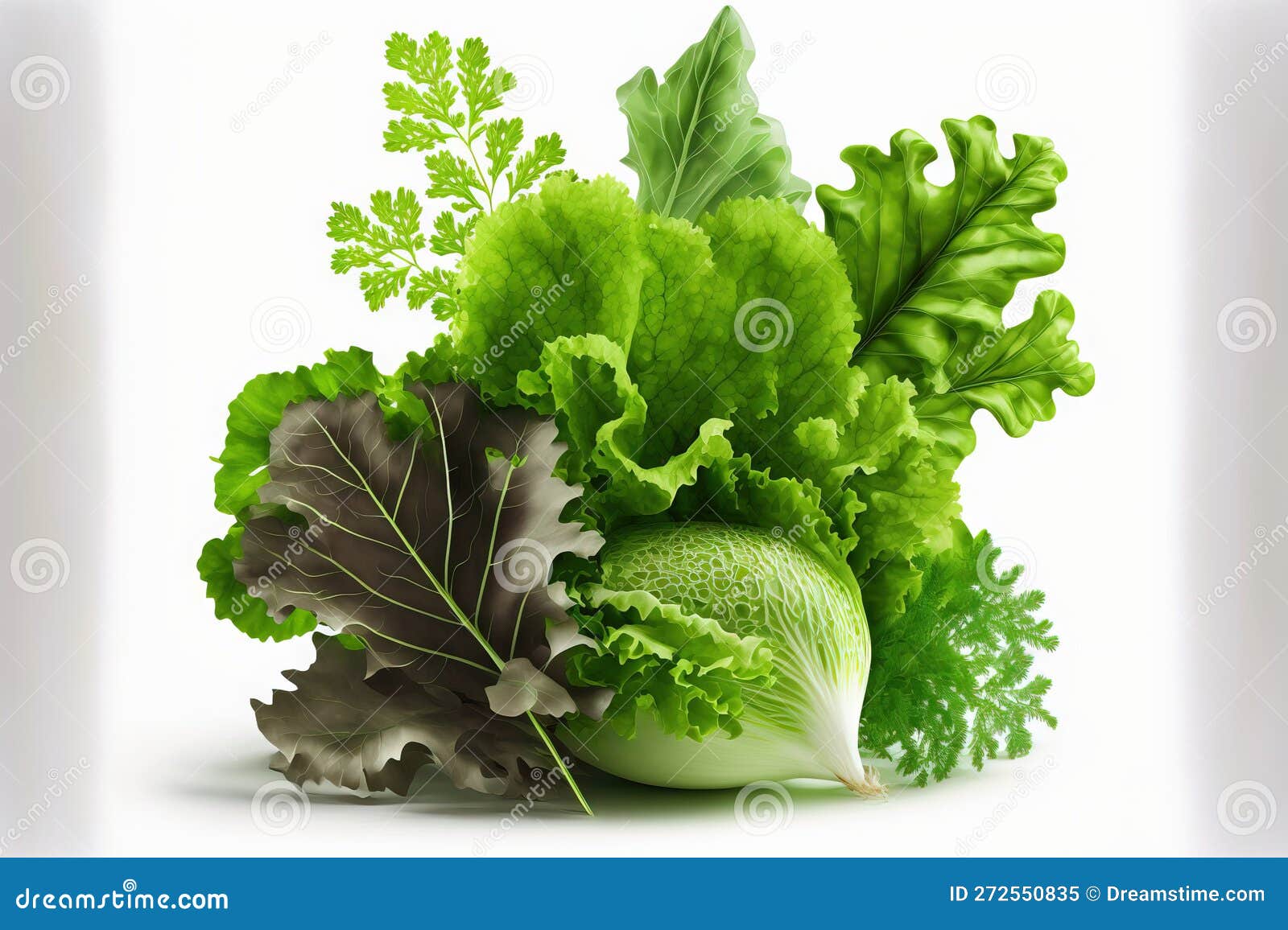 Leaf Lettuce and Fresh Vegetables. on a White Background, Alone Stock ...