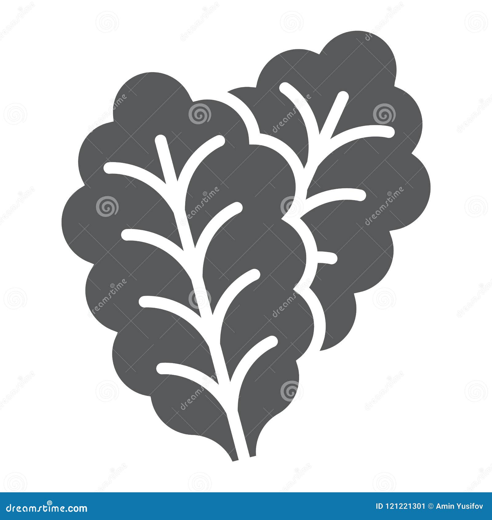 Leaf Lettuce Glyph Icon, Vegetable and Diet Stock Vector - Illustration ...