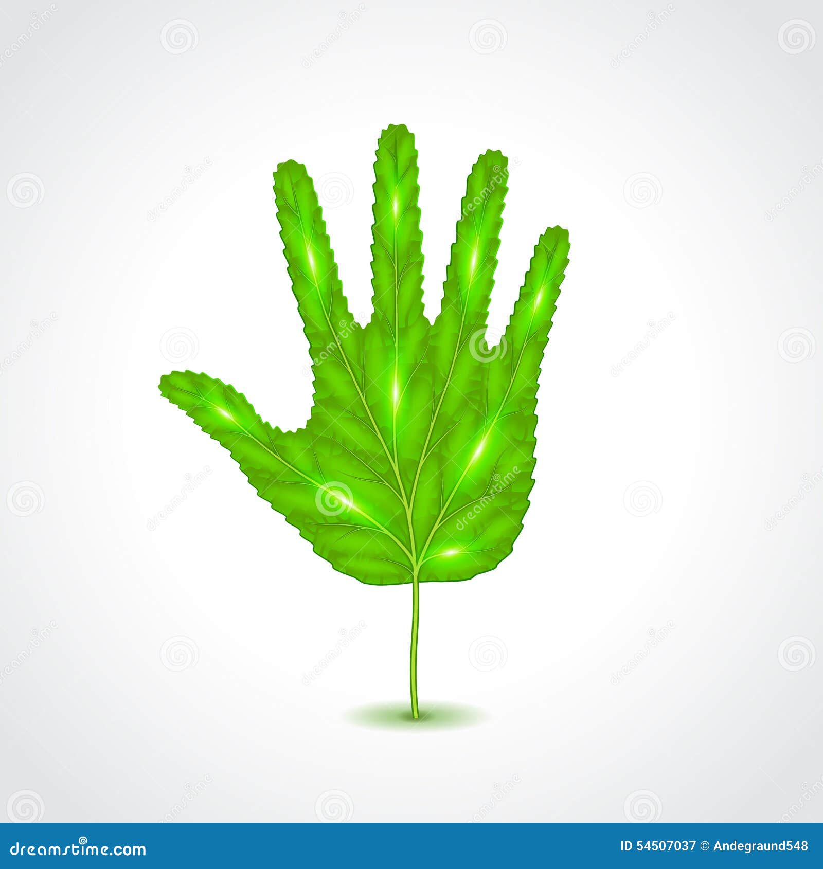 Leaf Like Human Hand Palm Vector Illustration Stock Vector ...