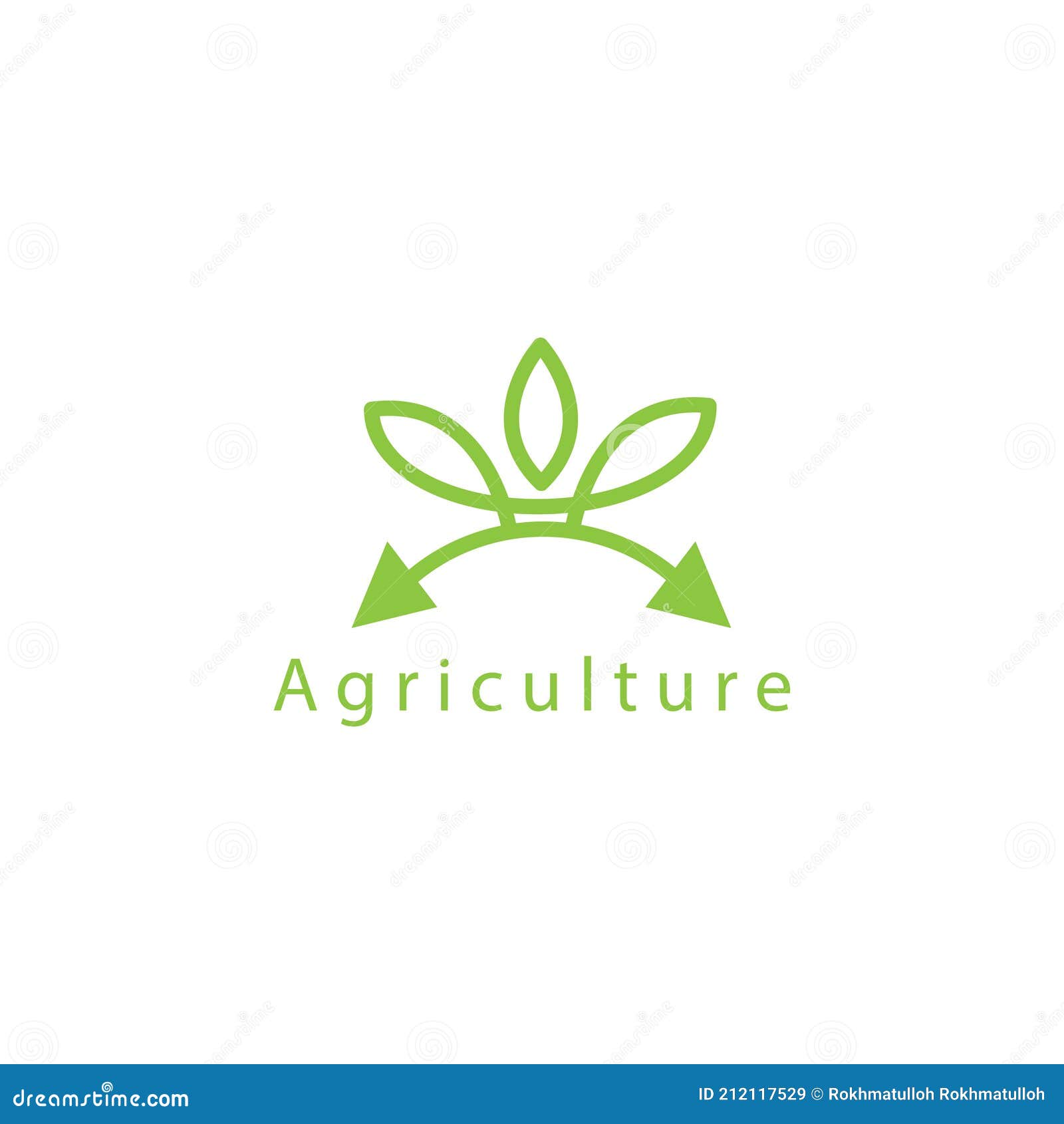 Leaf Line Arrow Farm Logo Agriculture Design Vector Stock Vector ...
