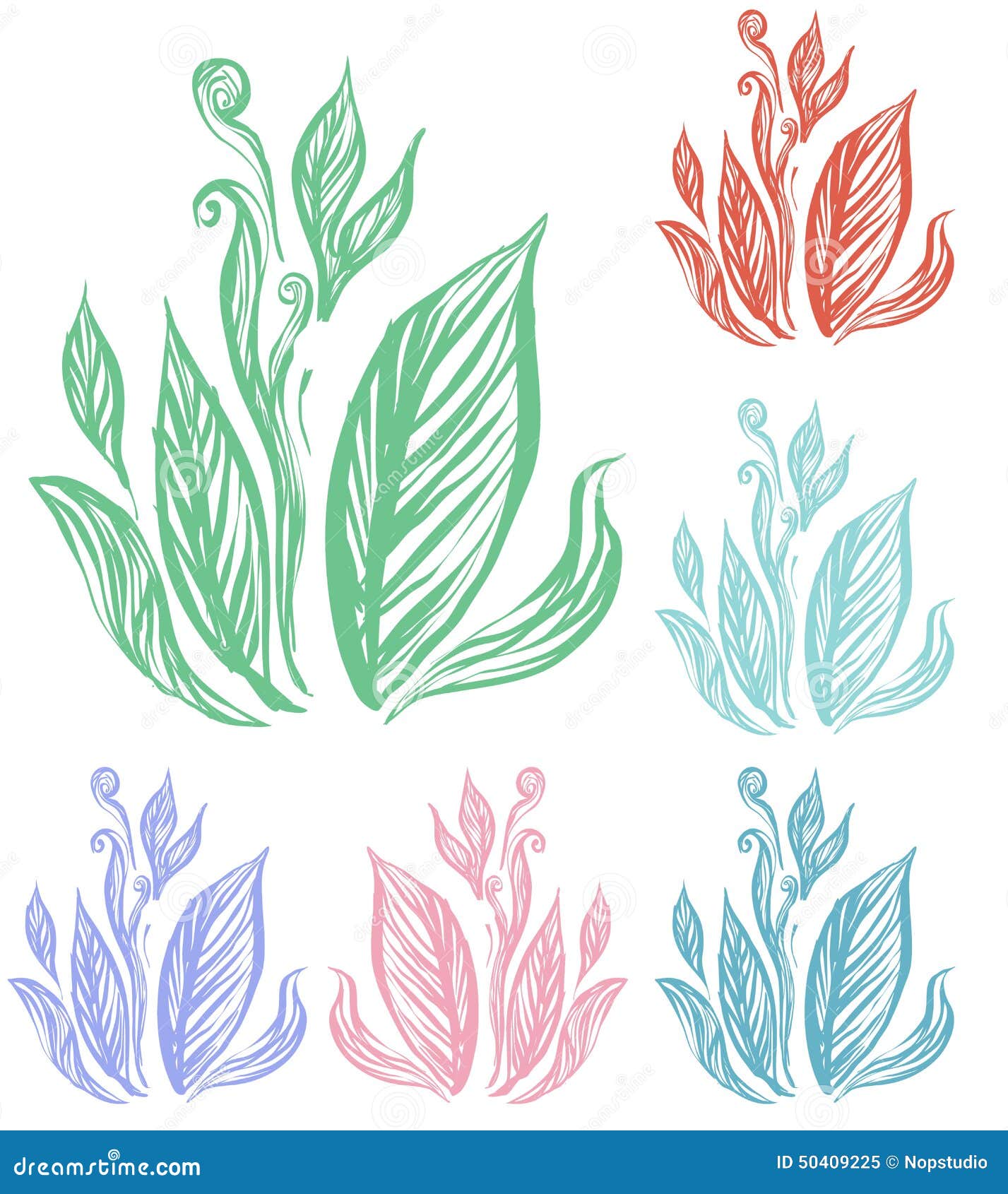 Leaf line art stock vector. Illustration of isolated - 50409225