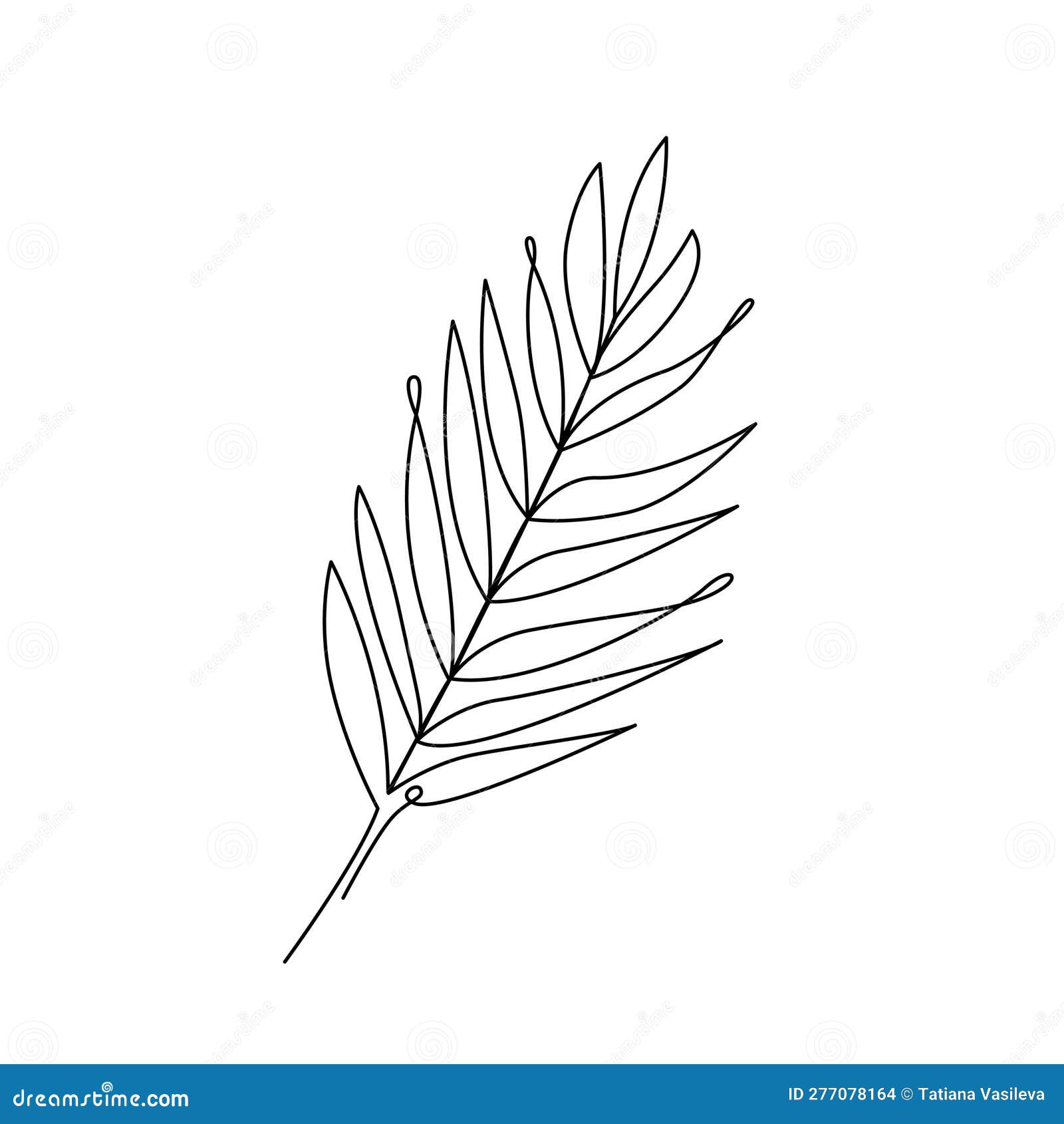 LEAF LINE ART. Vector Plant Leaf Continuous Line Drawing. Vector ...