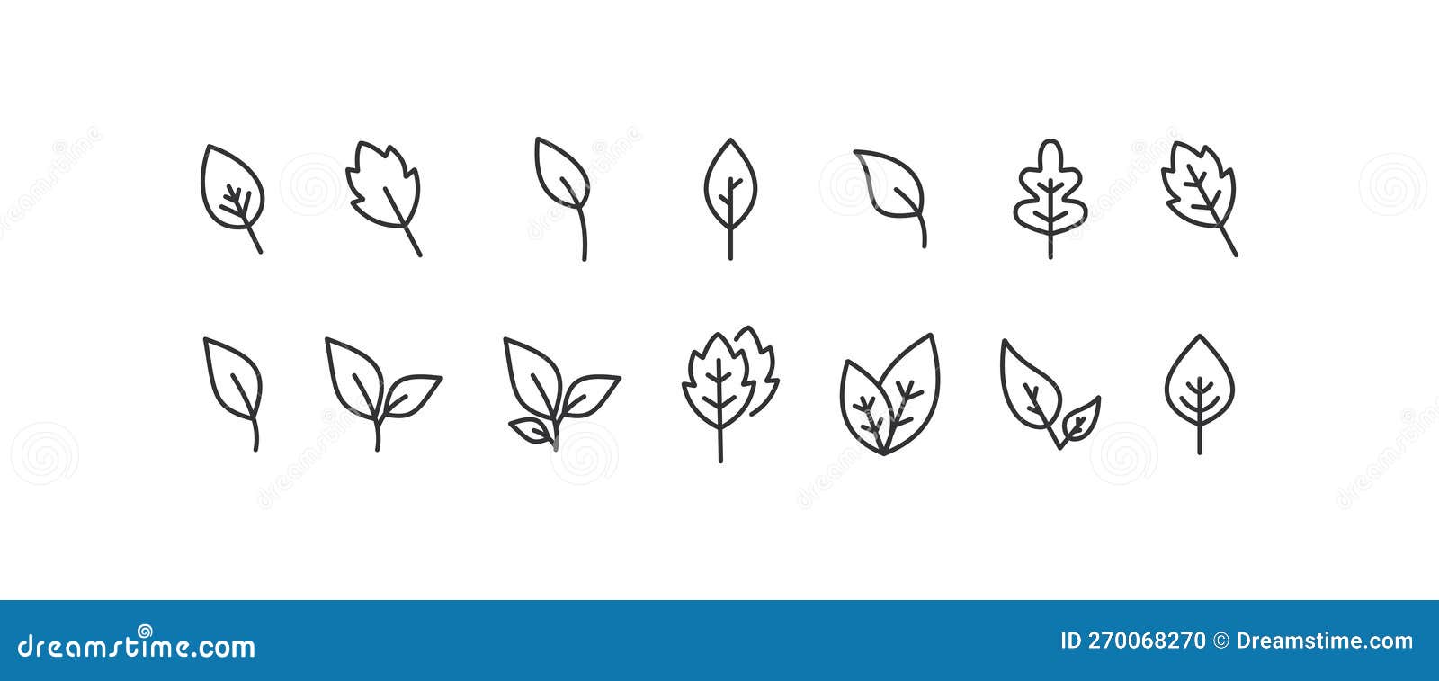 Leaf Line Icon Set. Tree Leaves Vector Stock Vector - Illustration of ... Leaf Line Icon Set. Tree Leaves Vector Stock Vector - Illustration of ...