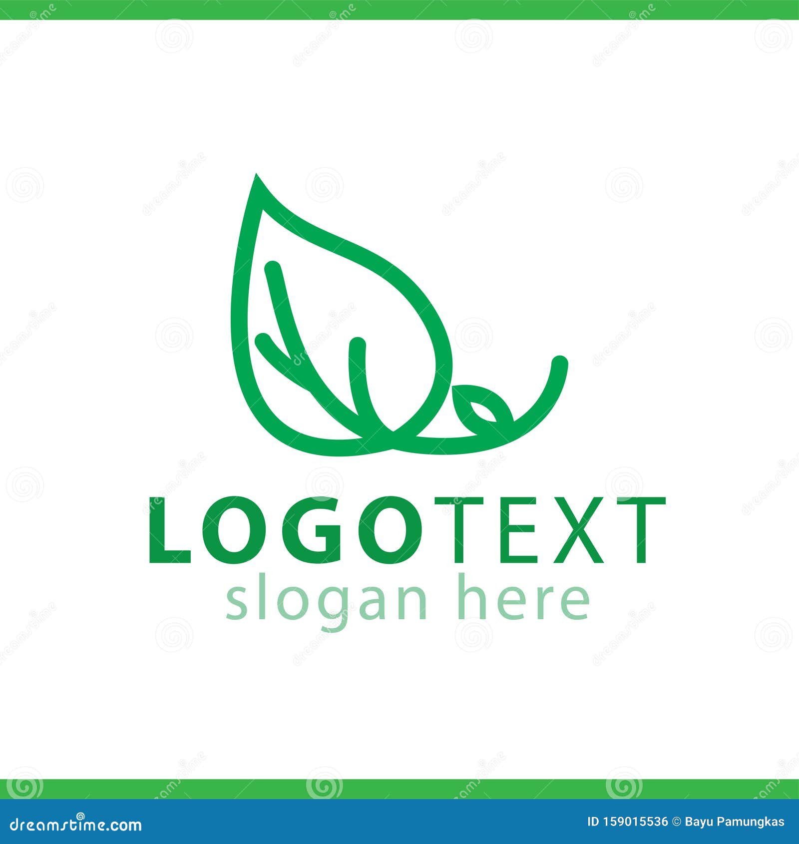 Leaf Line Logo stock vector. Illustration of creative - 159015536