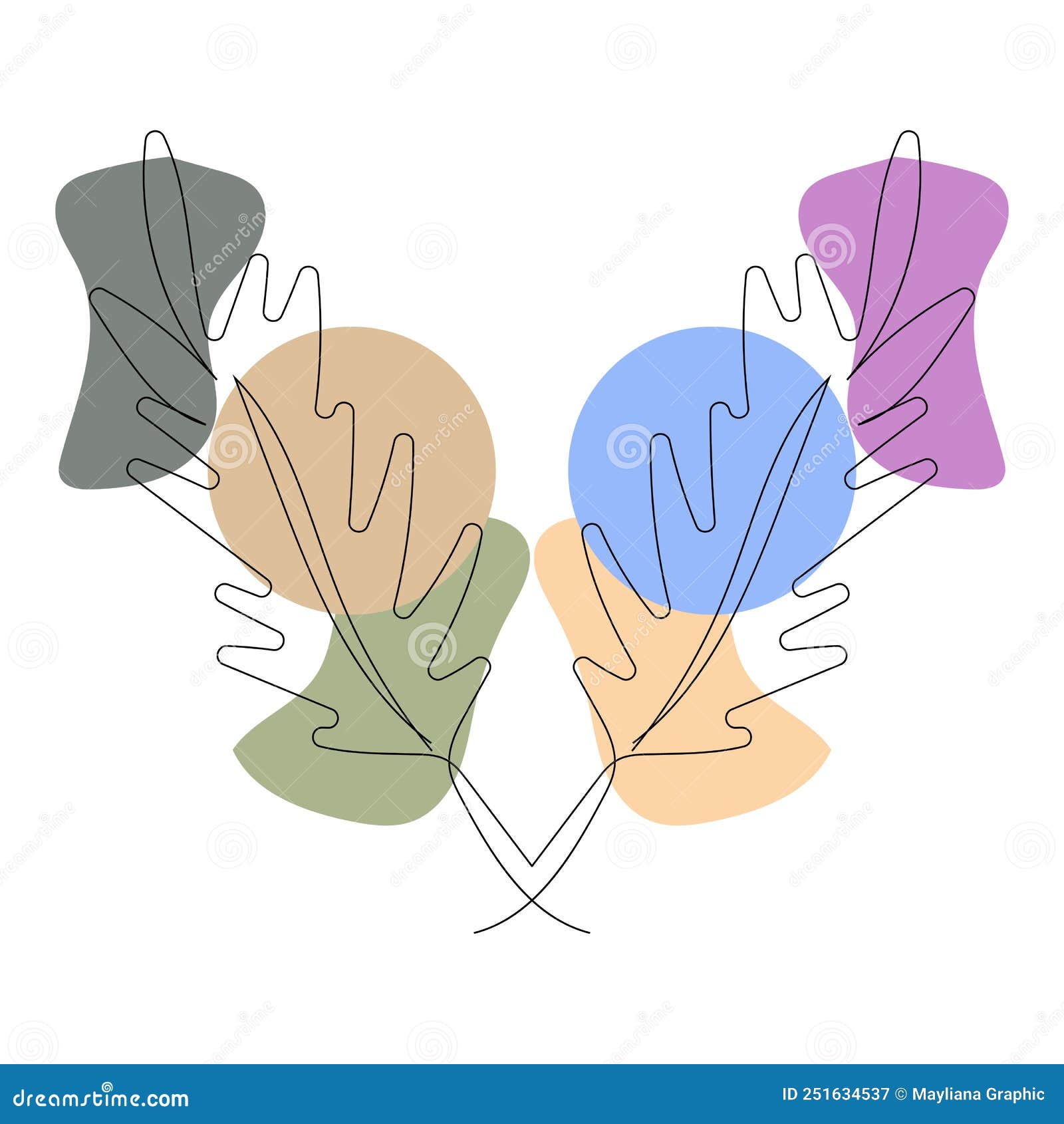 Leaf Lines Logo Design, Background Icons Artwork Artwork Colors PAstel ...