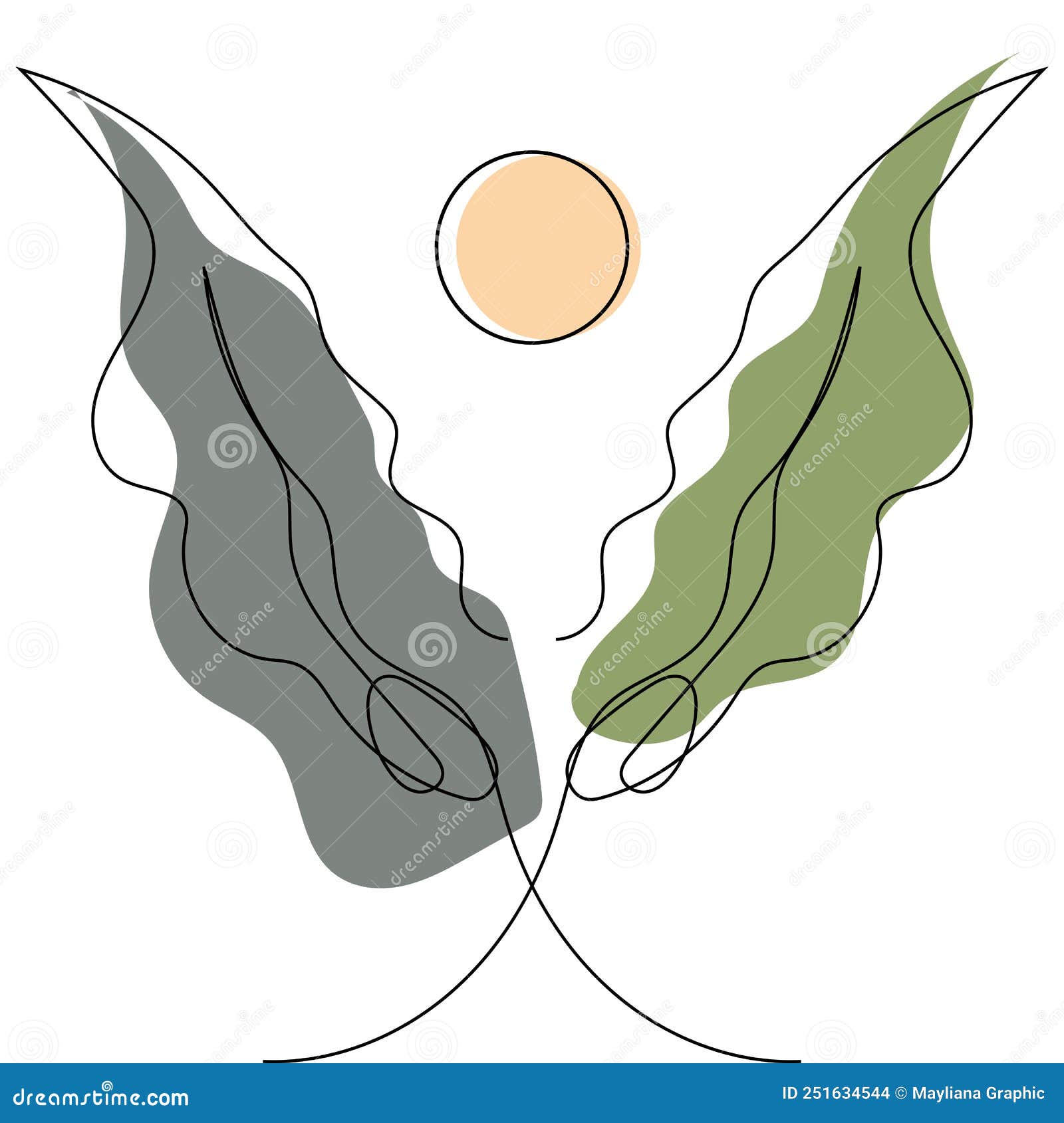 Leaf Lines Logo Design, Background Icons Artwork Artwork Colors PAstel ...