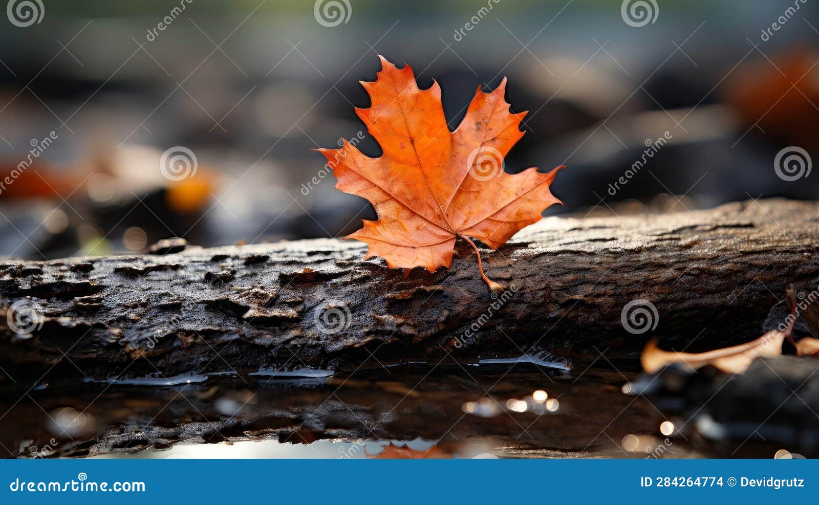 A Leaf on a Log. Generative AI. Stock Illustration - Illustration of ...
