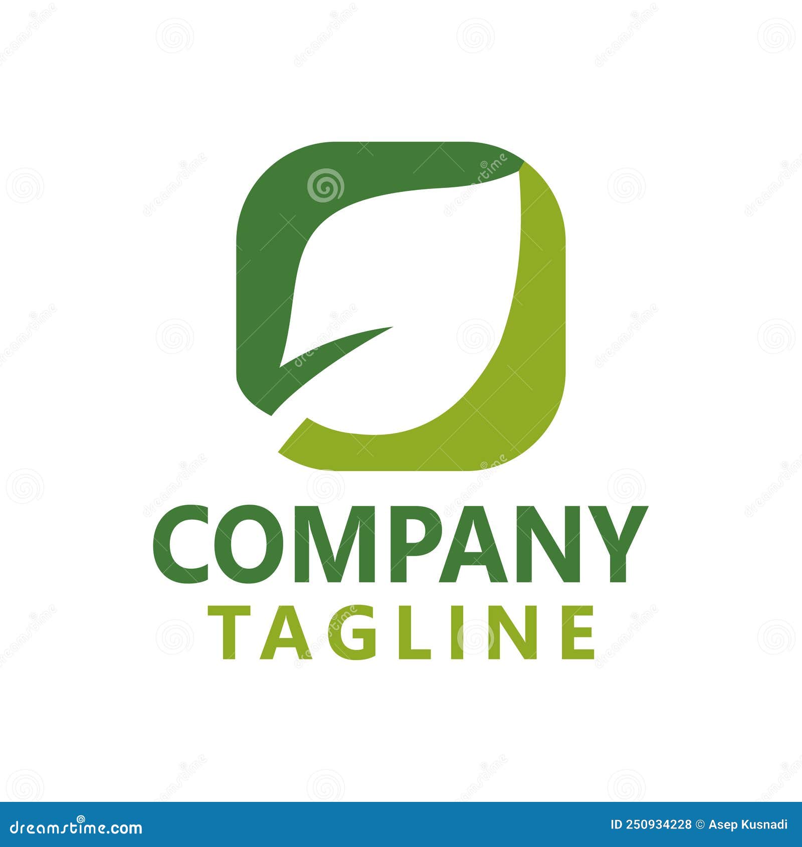 Leaf Logo in a Box Vector Design Stock Vector - Illustration of cartoon ...