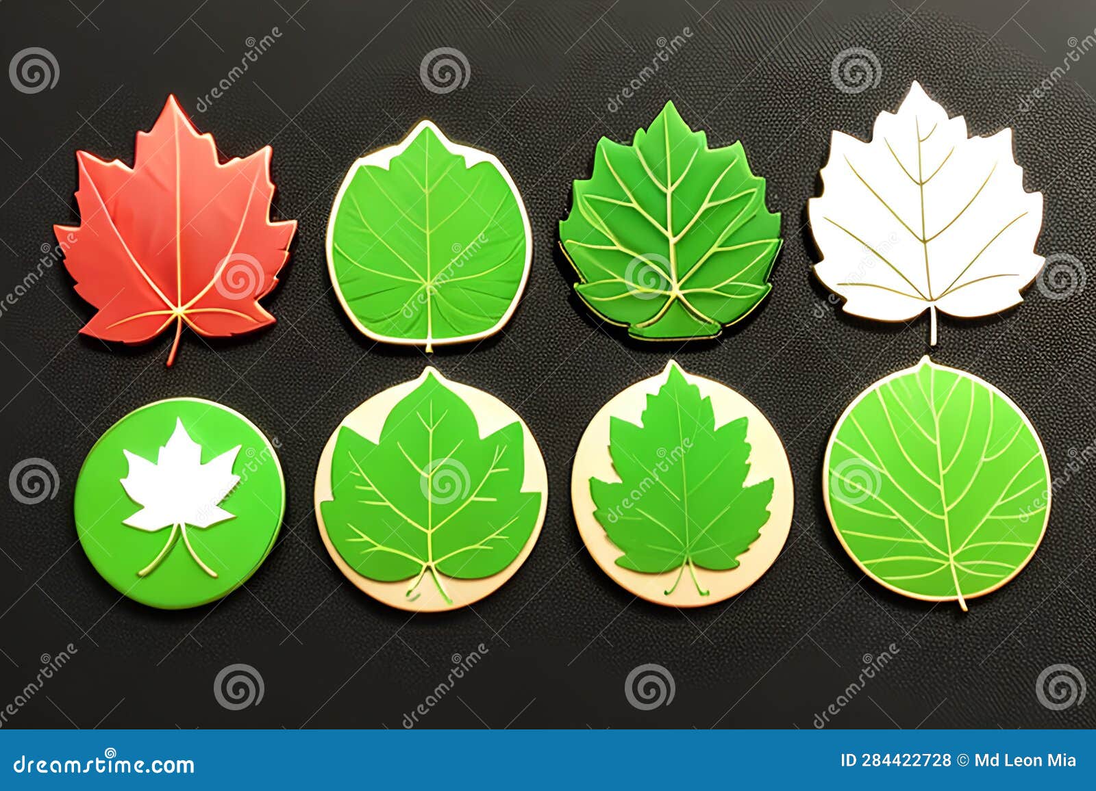 Leaf Logo Sets, Icons Design Set Tree Left, Logo Nature Concept Stock ...