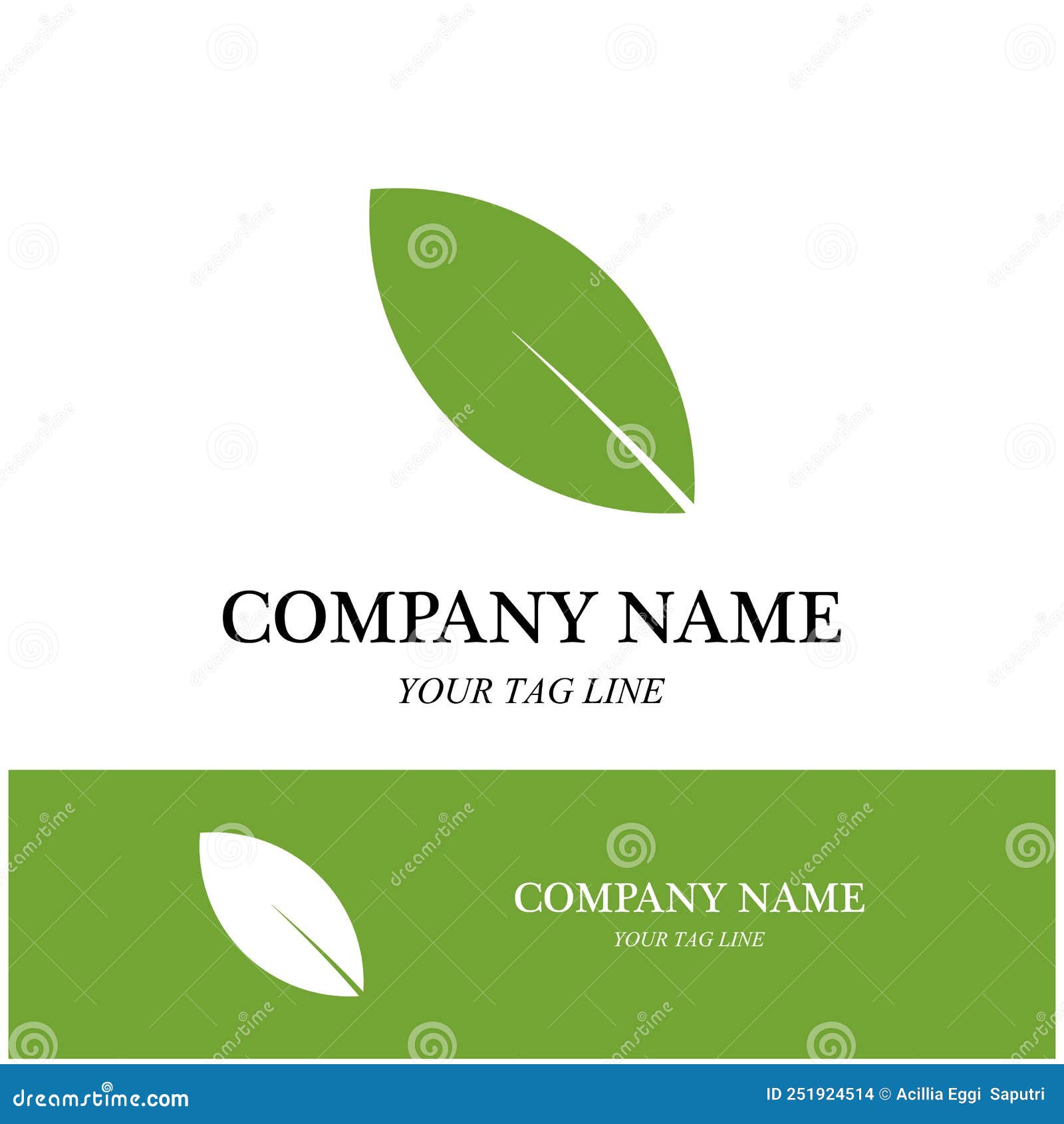 Leaf Logo and Vector Template Line Art Style Stock Illustration ...