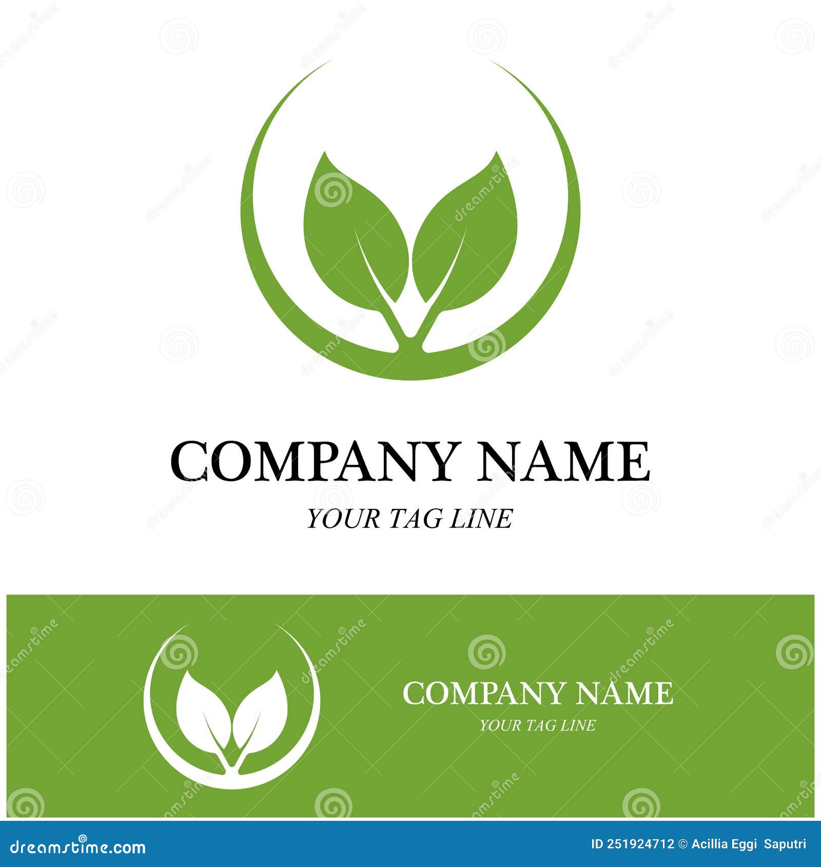 Leaf Logo and Vector Template Line Art Style Stock Illustration ...
