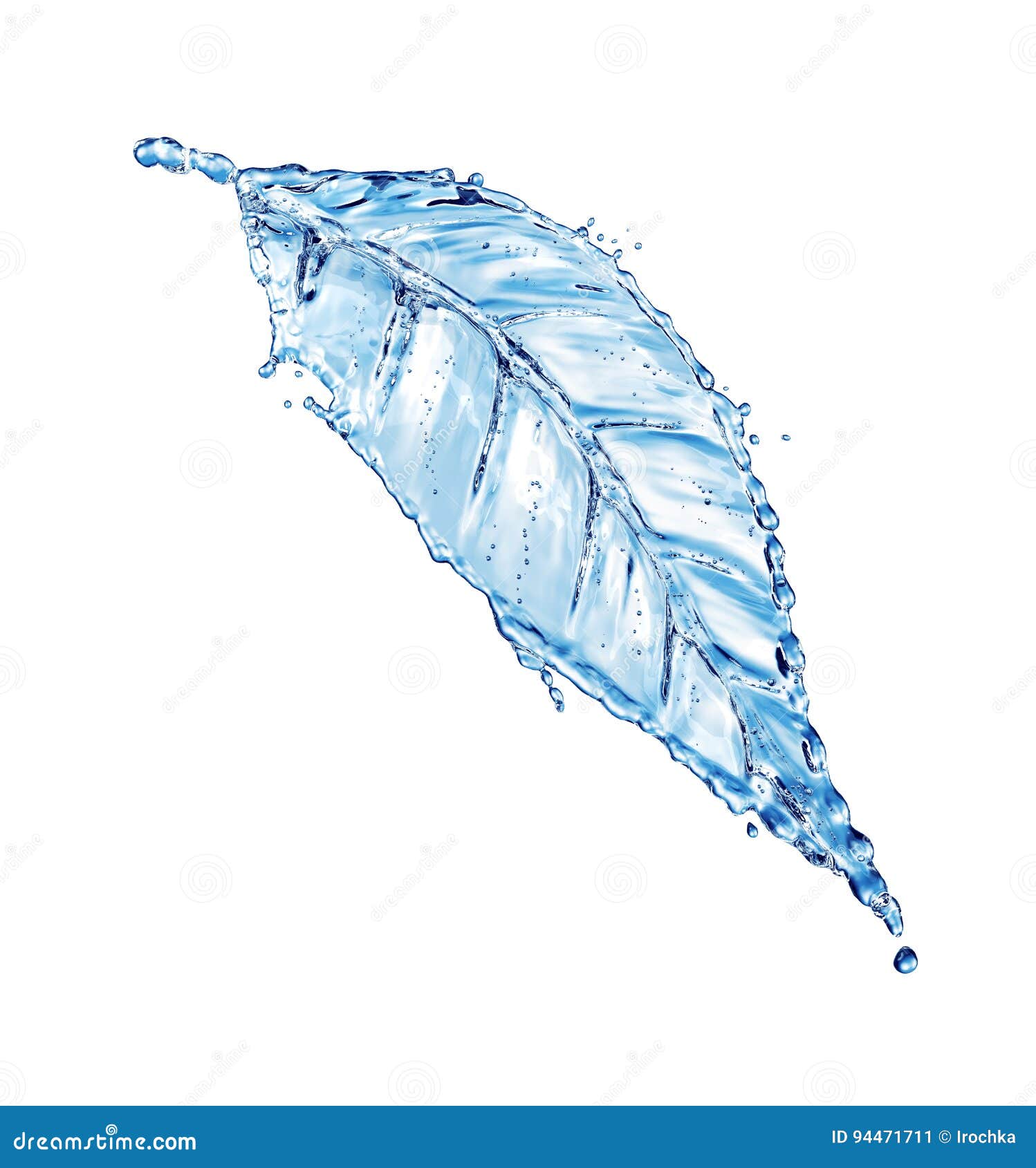 Leaf made of water splash stock illustration. Illustration of concept ...