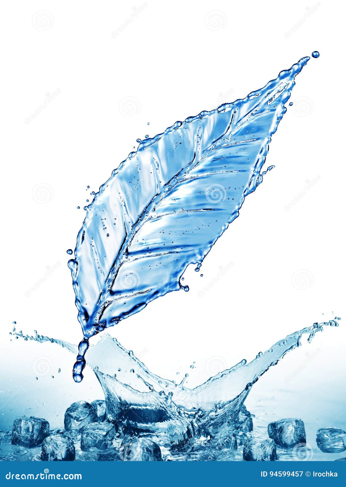 Leaf made of water splash stock illustration. Illustration of fluid ...