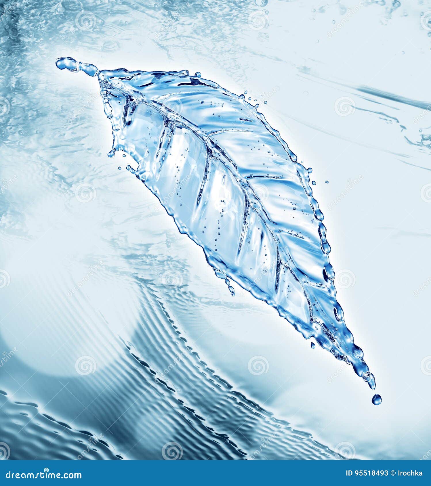 Leaf made of water splash stock illustration. Illustration of plant ...