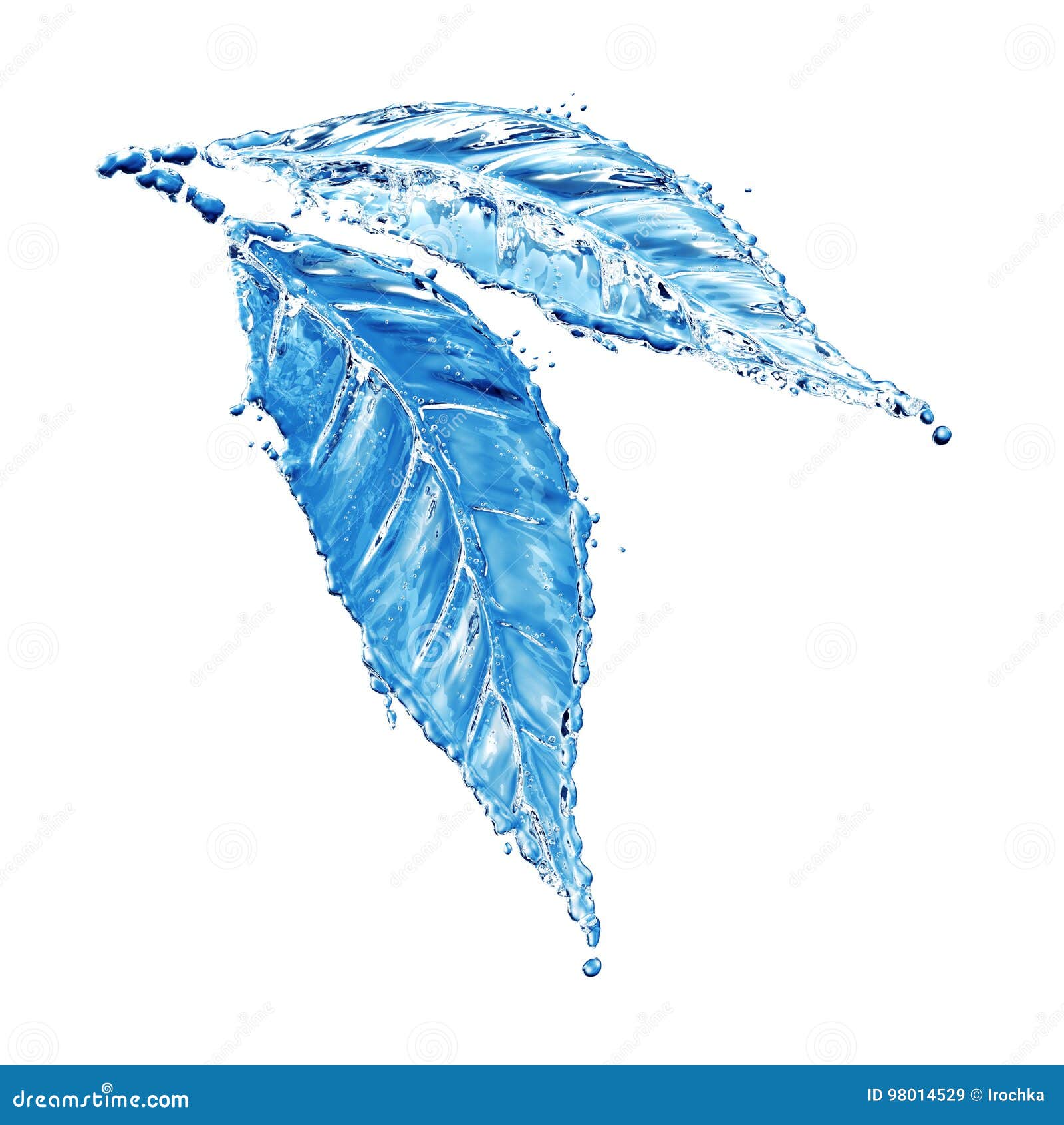 Leaf made of water splash stock illustration. Illustration of pattern ...
