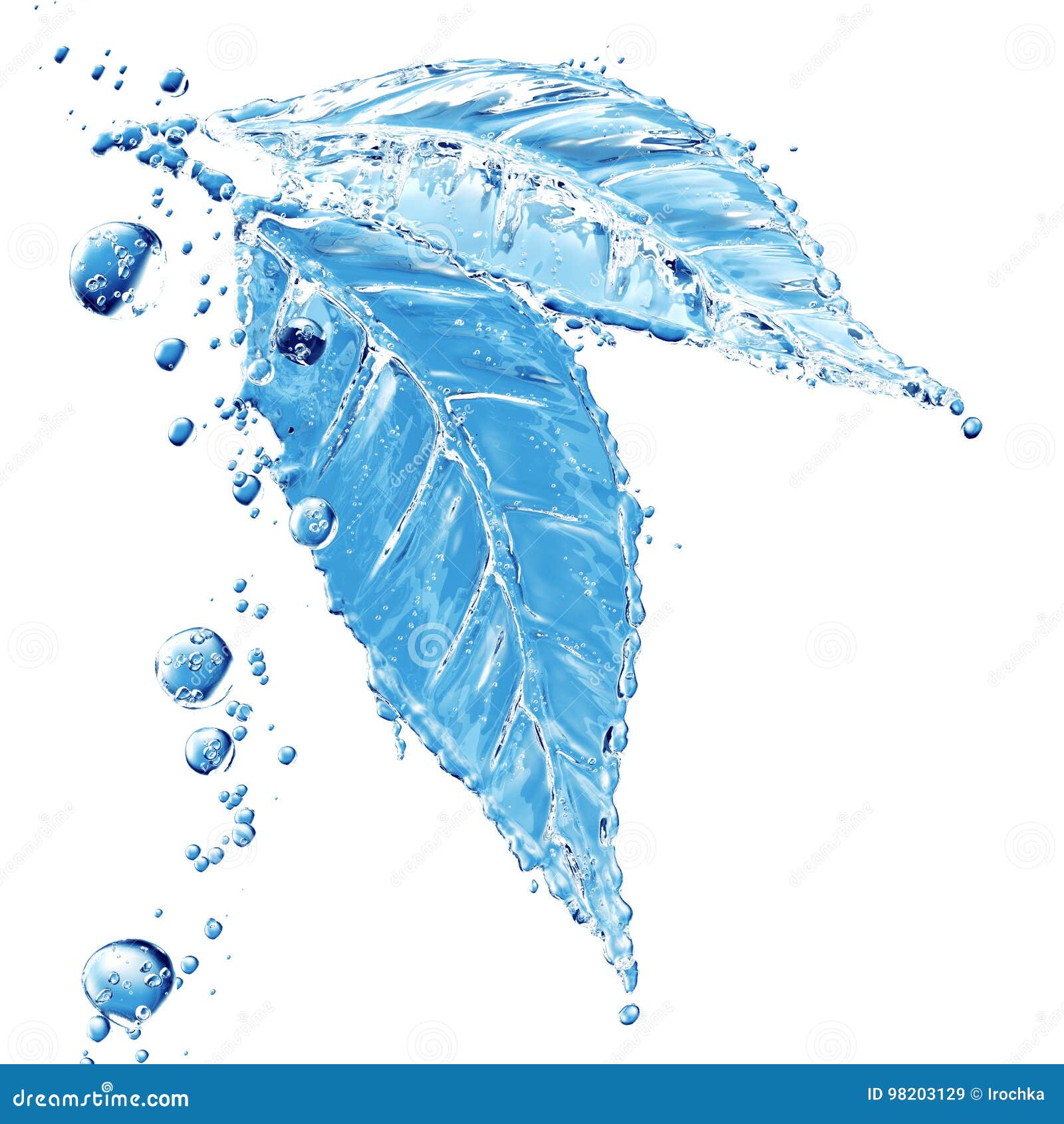Leaf made of water splash stock illustration. Illustration of form ...