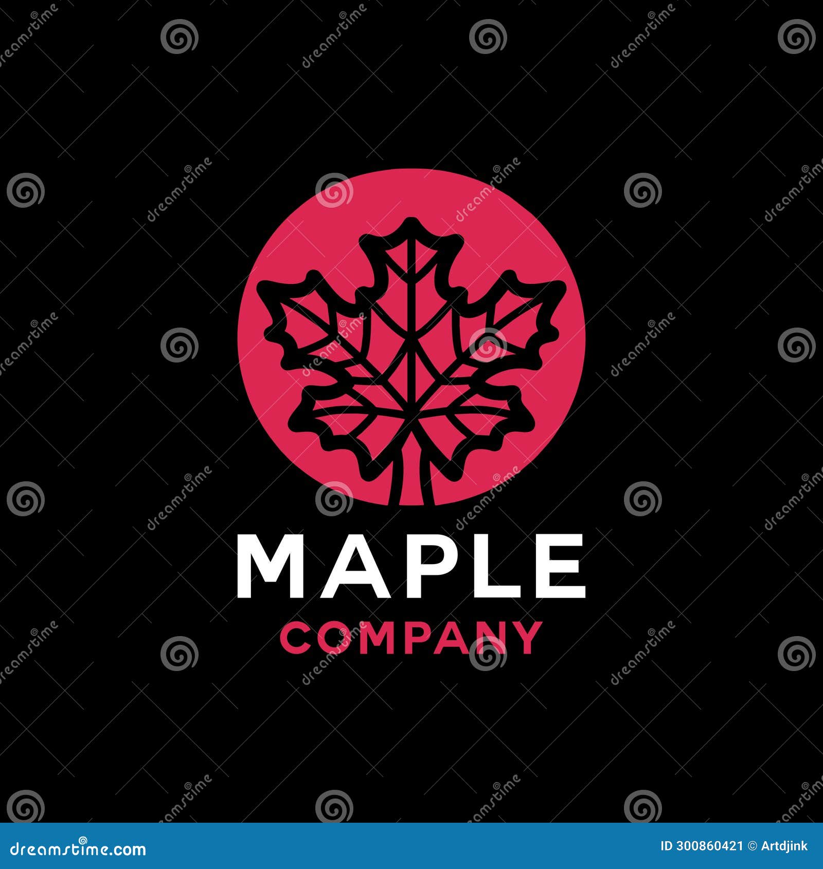 Leaf Maple Logo Vector Design Illustration Emblem Stock Illustration ...