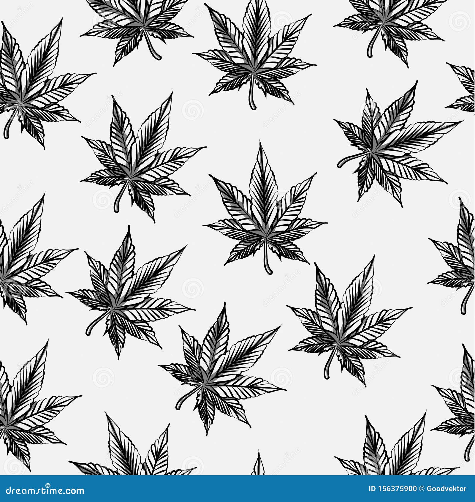 Leaf Marijuana Seamless Pattern Vector Cannabis Stock Vector ...