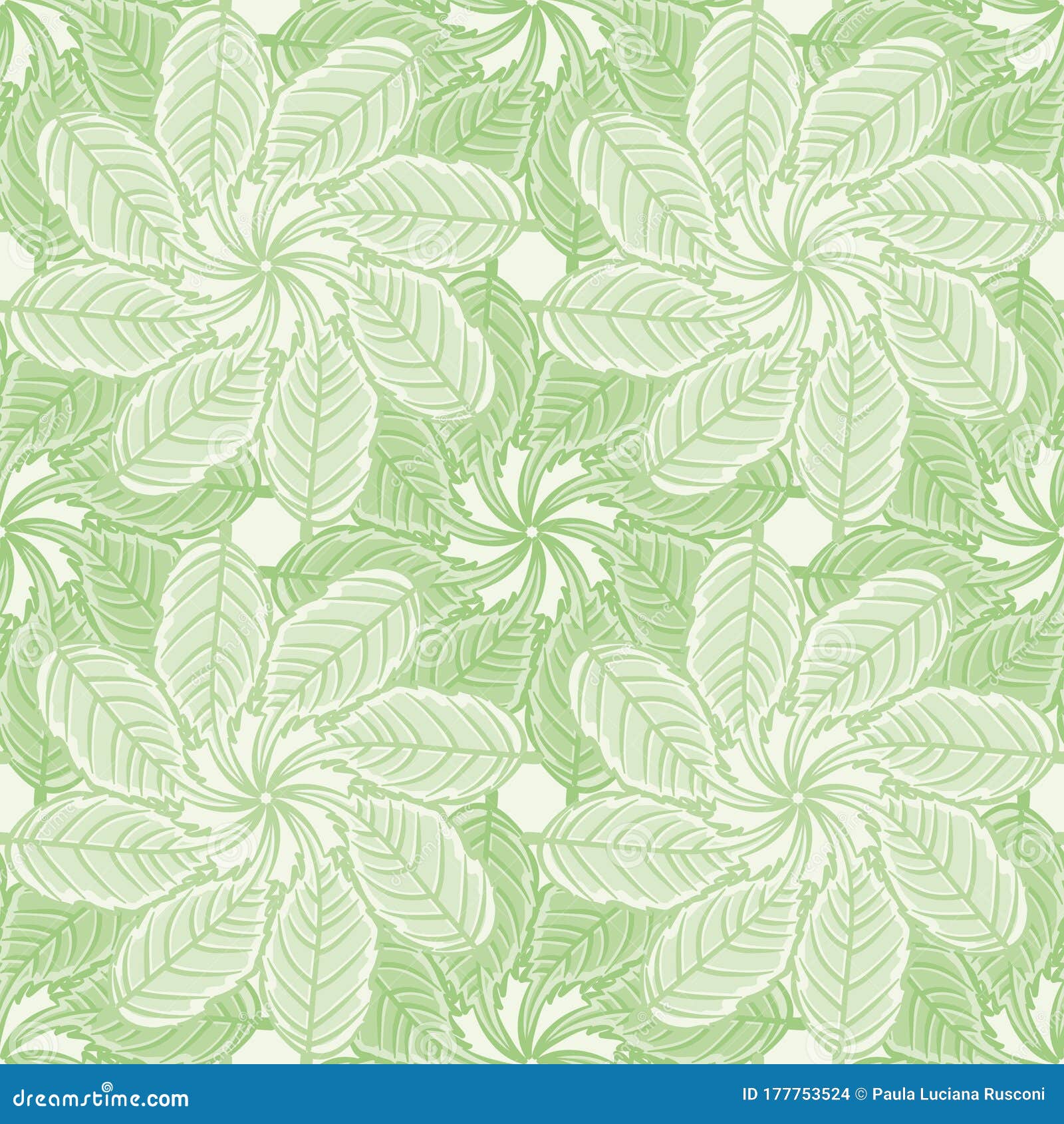 Leaf Medallions Vector Repeat Pattern Stock Vector - Illustration of ...