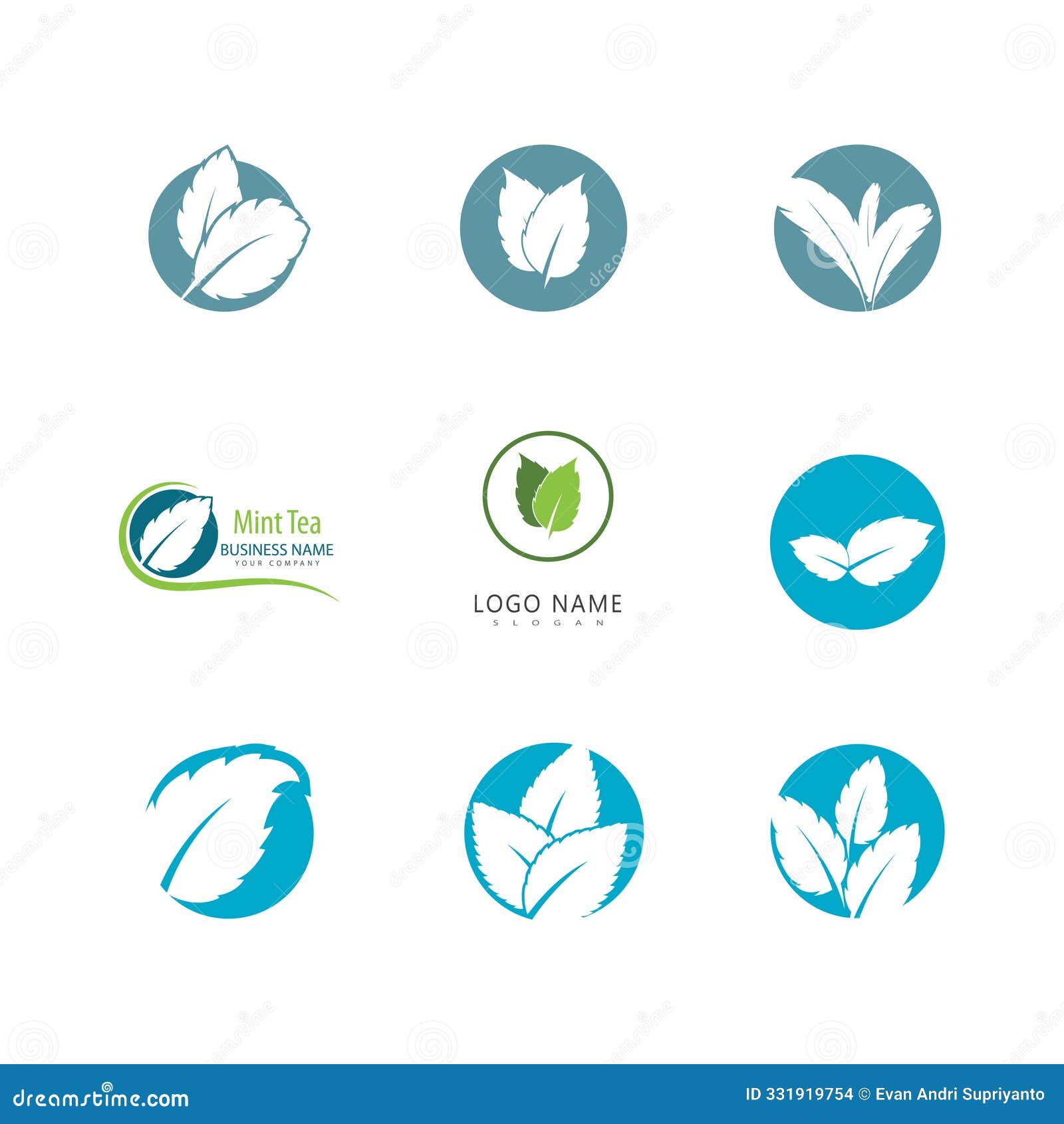 Leaf Mint Logo Vector Template Symbol Design Stock Vector ...
