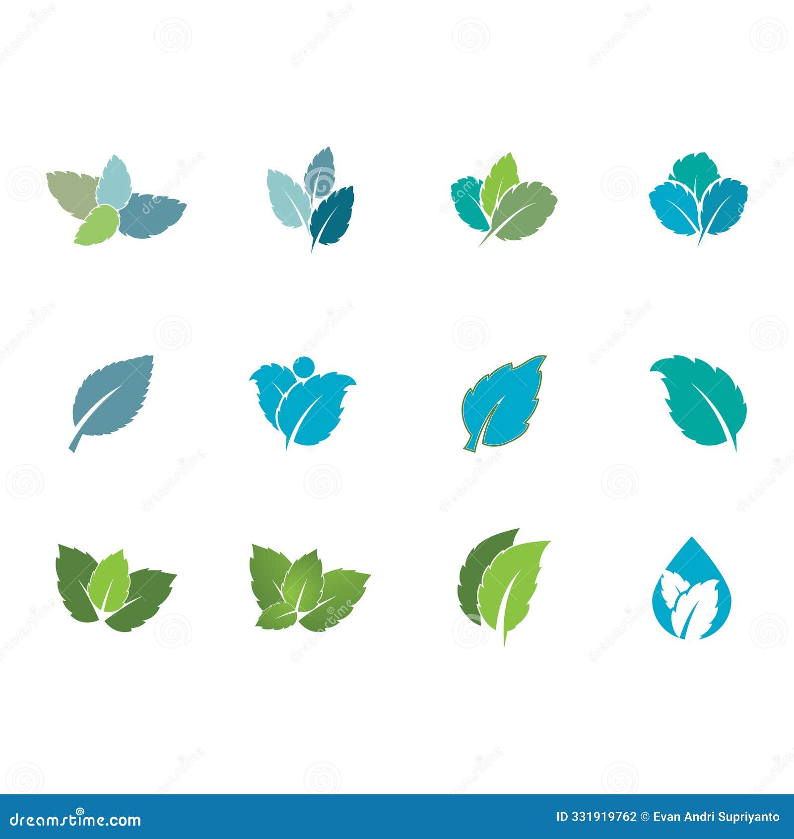 Leaf Mint Logo Vector Template Symbol Design Stock Vector ...