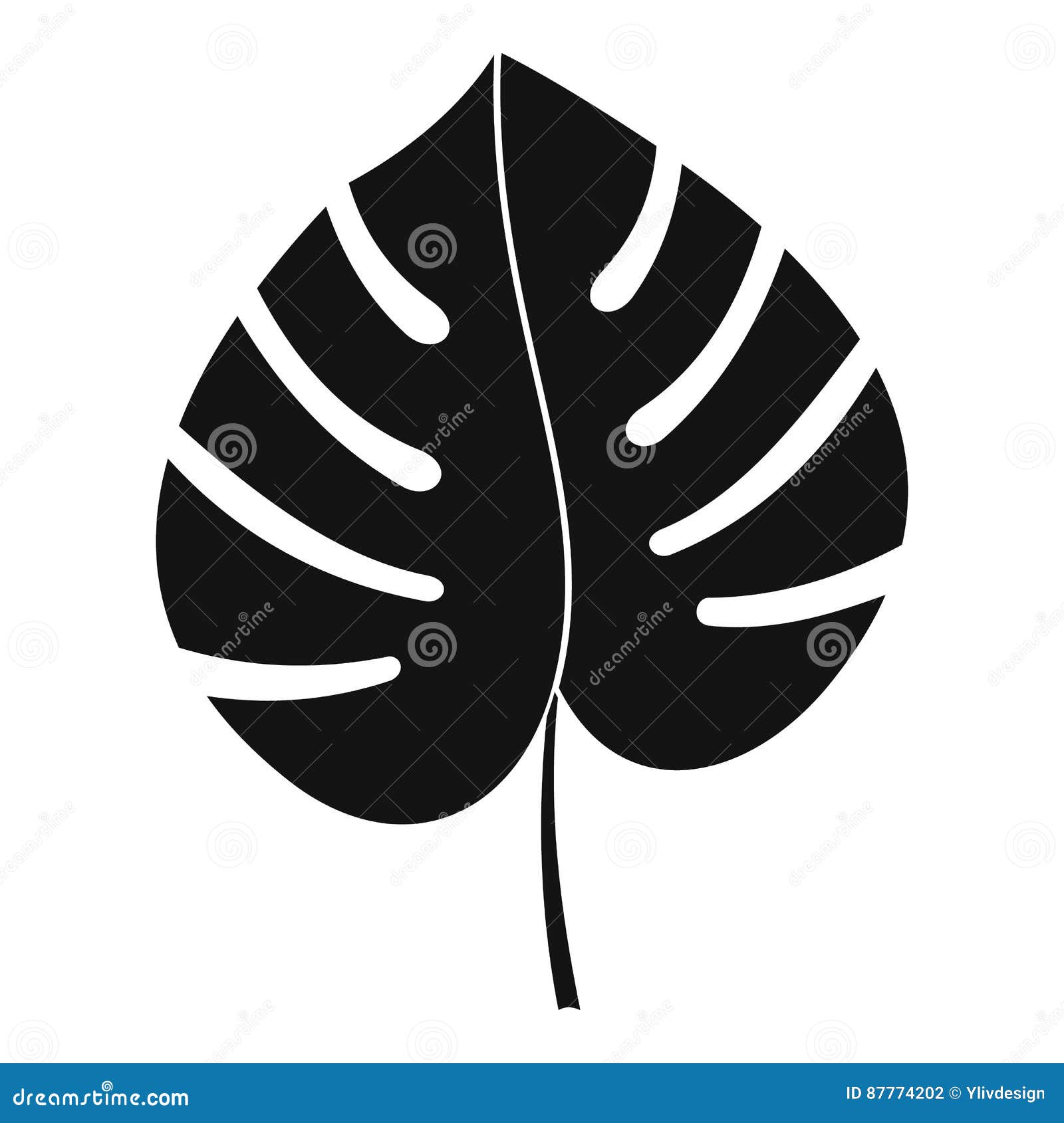 Leaf of Monstera Icon, Simple Style Stock Vector - Illustration of ...