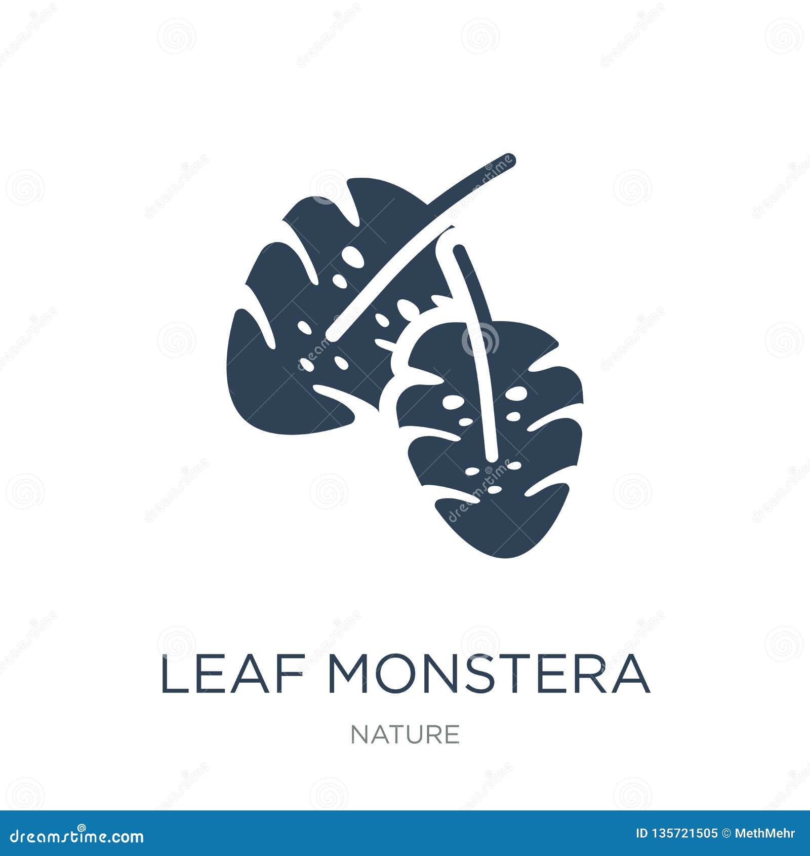 Leaf Monstera Icon In Trendy Design Style. Leaf Monstera Icon Isolated ...