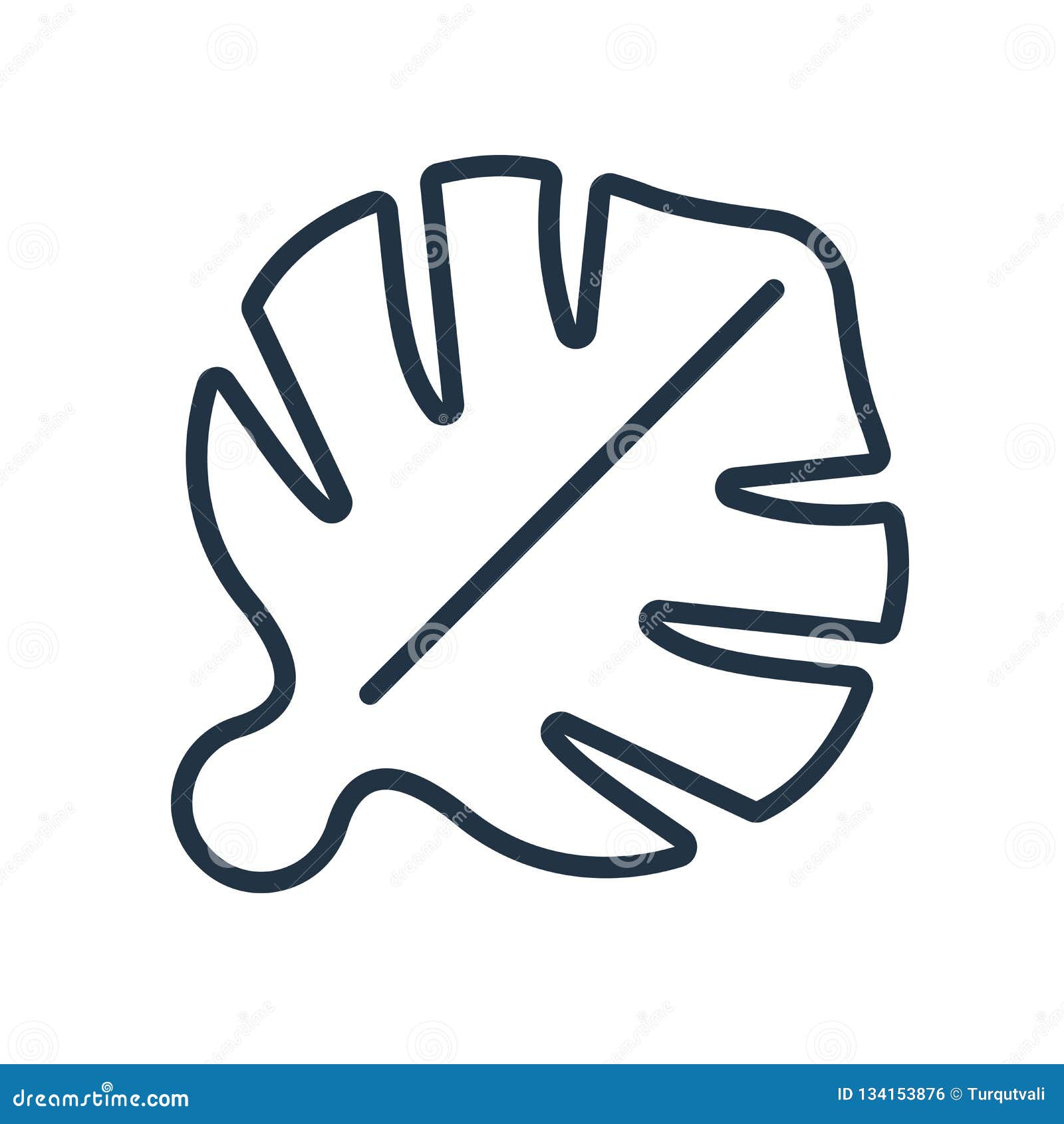 Leaf Monstera Icon Vector Isolated on White Background, Leaf Monstera ...