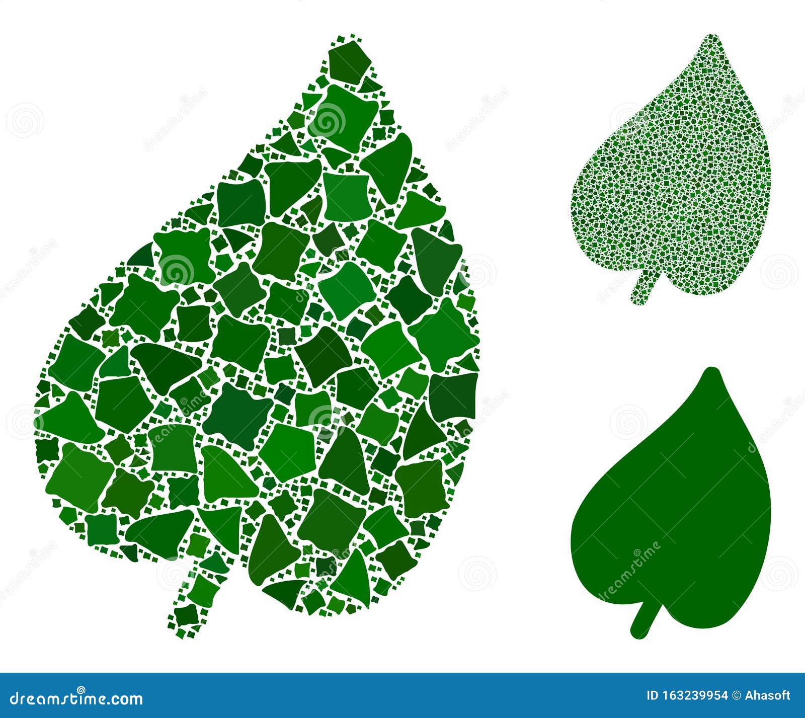 Leaf Mosaic Icon of Trembly Elements Stock Illustration - Illustration ...