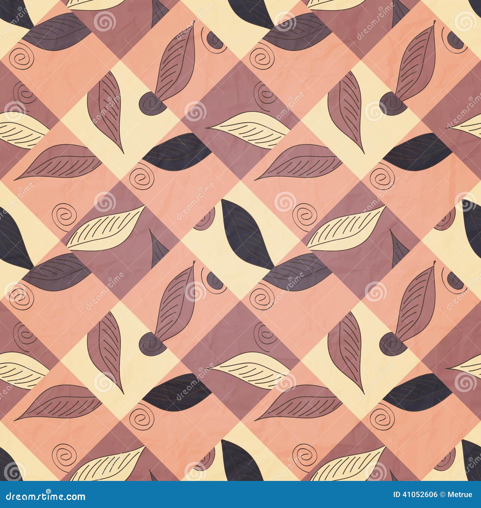 Leaf mosaic stock vector. Illustration of foliage, pink - 41052606