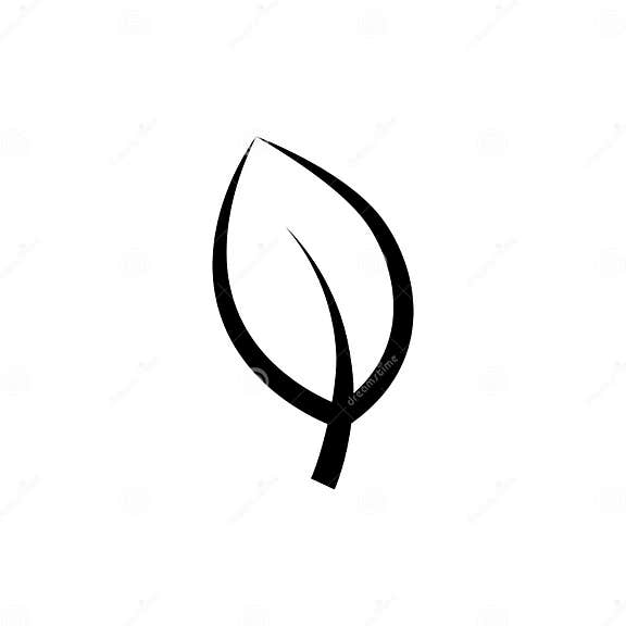 Leaf Outline Icon. Vector Linear Icon of Fresh Sprout Stock Vector ...