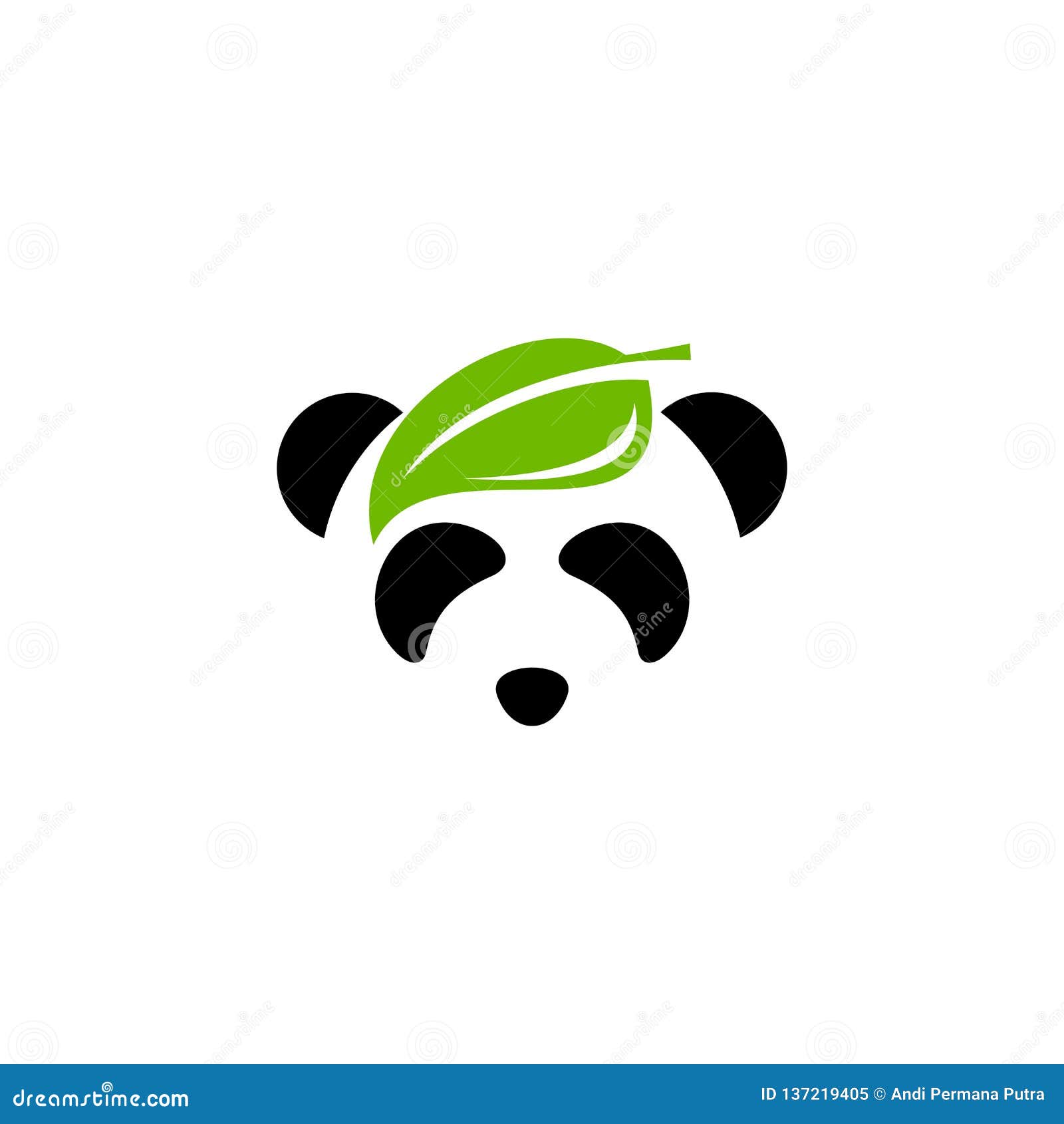 Leaf Panda Logo Vector Design Stock Vector - Illustration of bear, head ...