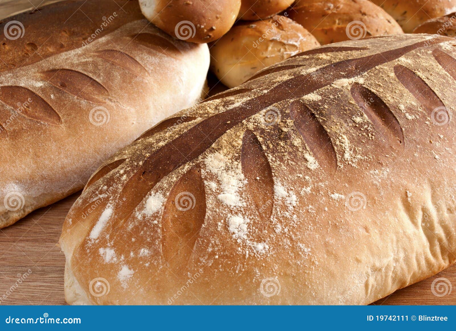 Leaf Pattern on a Country Bread Loaf Stock Image - Image of crust ...