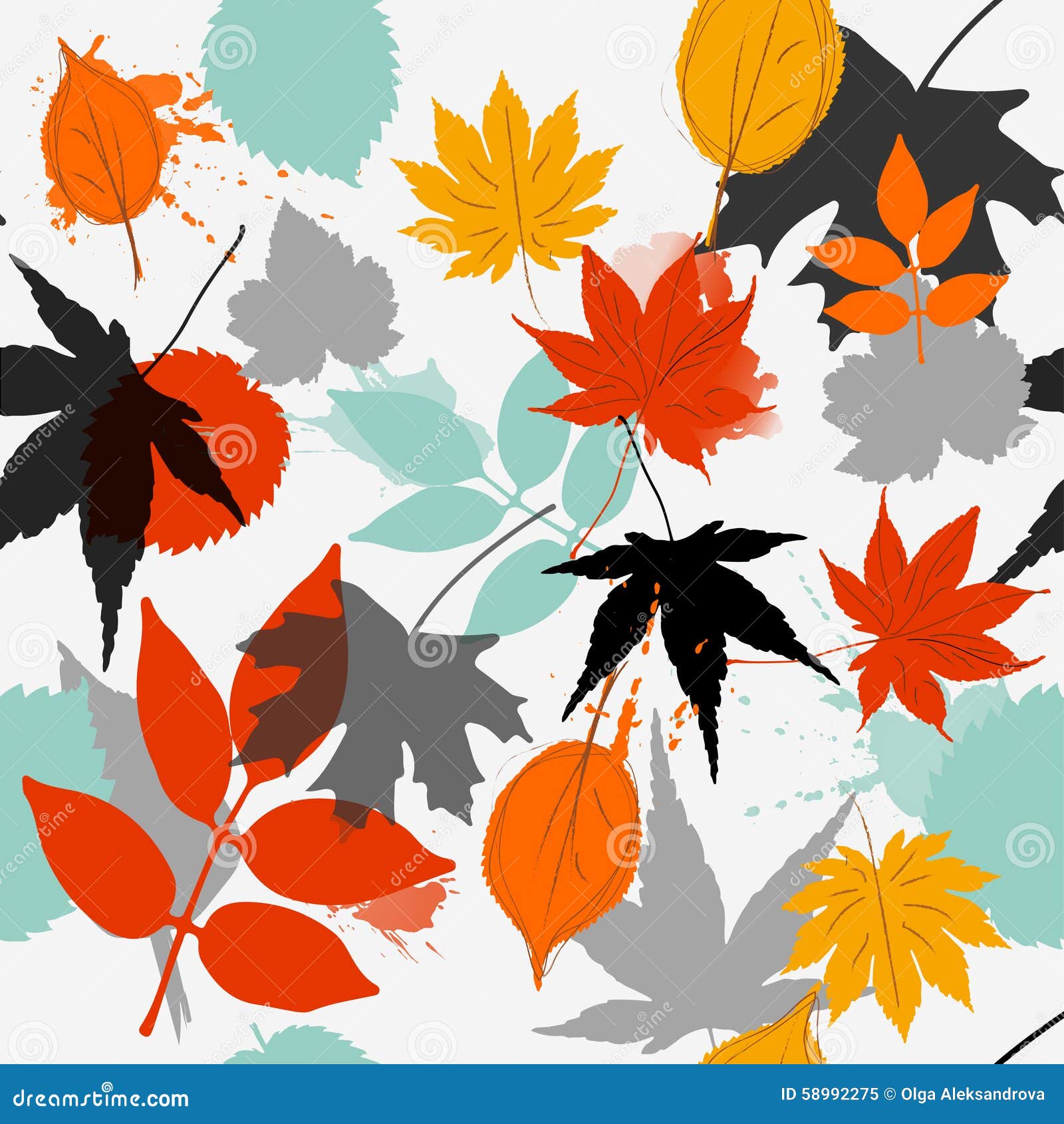 Leaf Pattern Fall Color Warm Color Stock Illustration - Illustration of ...