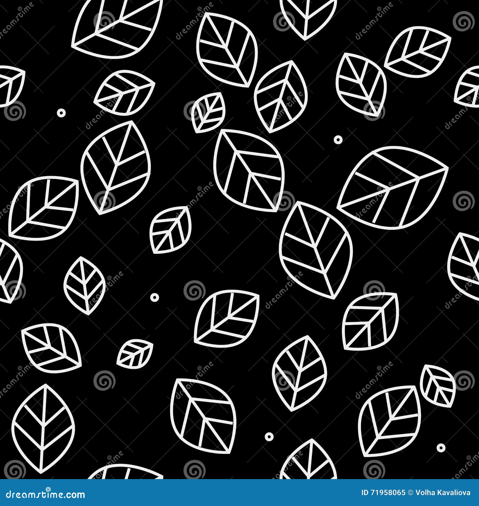 Leaf Pattern Monochrome Simple Minimalistic Stock Vector - Illustration ...
