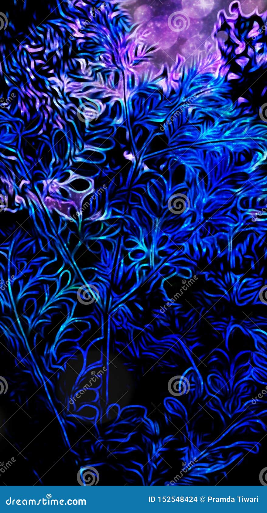 Leaf Pattern in Night Galaxy Background for Wallpapers Stock Photo ...