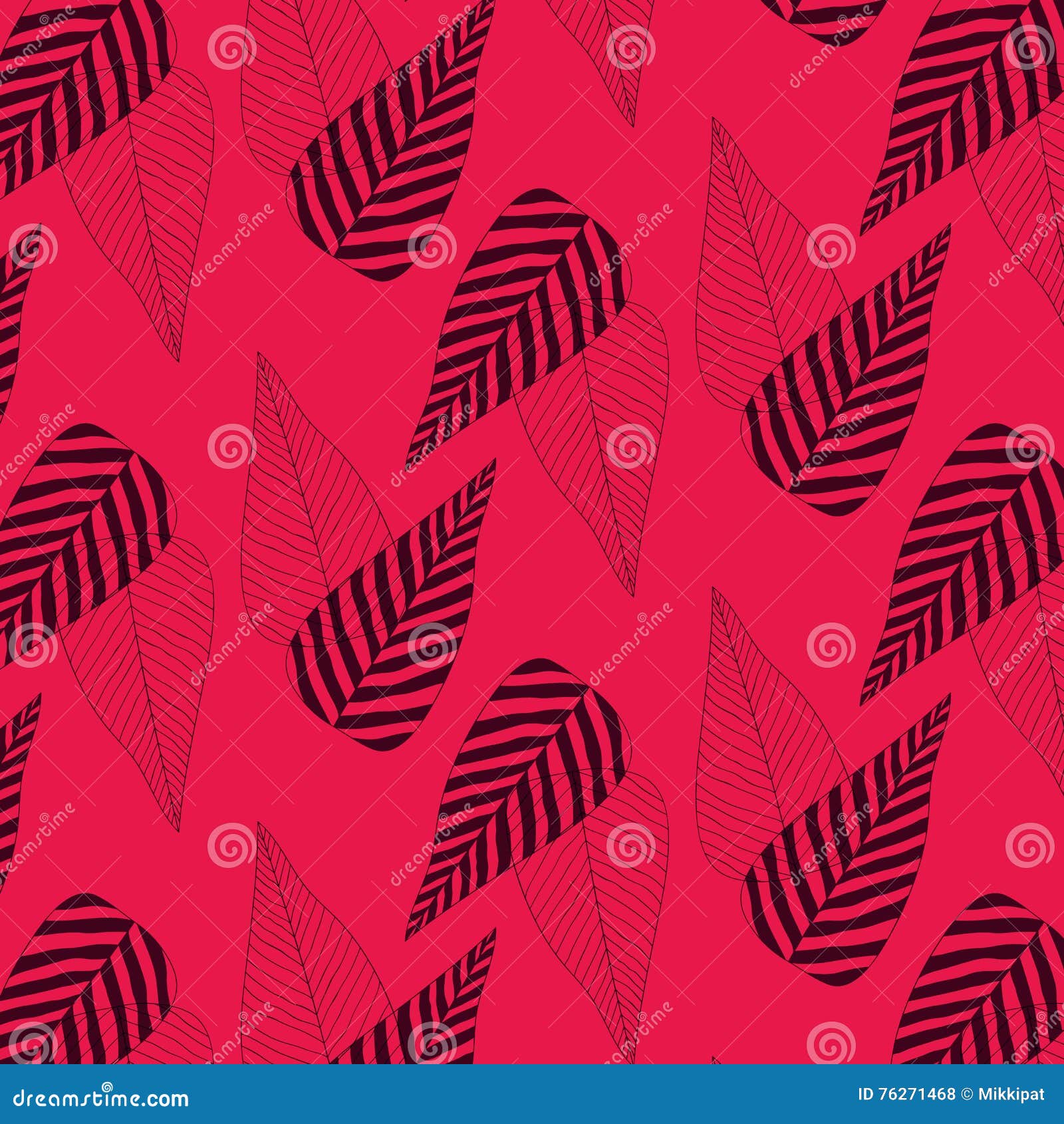 Leaf Pattern on Red Background. Seamless Pattern. Print Texture. Fabric ...