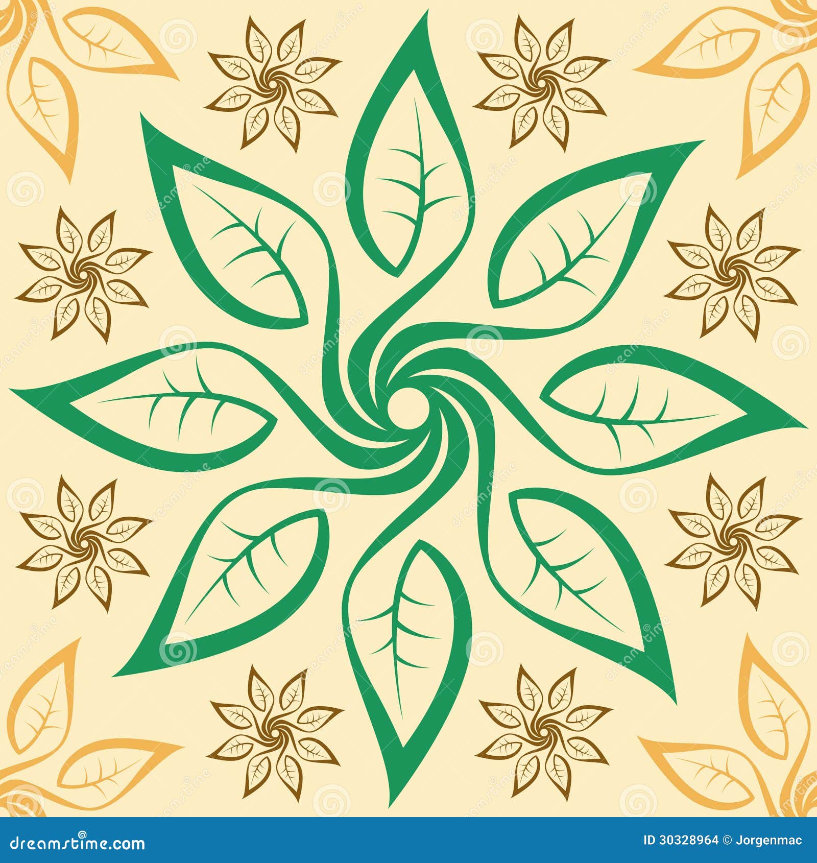 Leaf Pattern Seamless Tile stock vector. Illustration of beauty - 30328964
