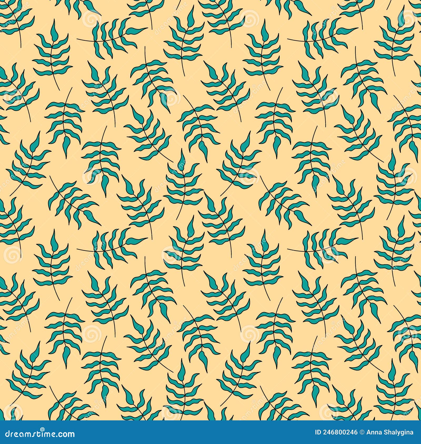 Leaf Pattern. Vector Seamless Background with Tropical Leaves Stock ...