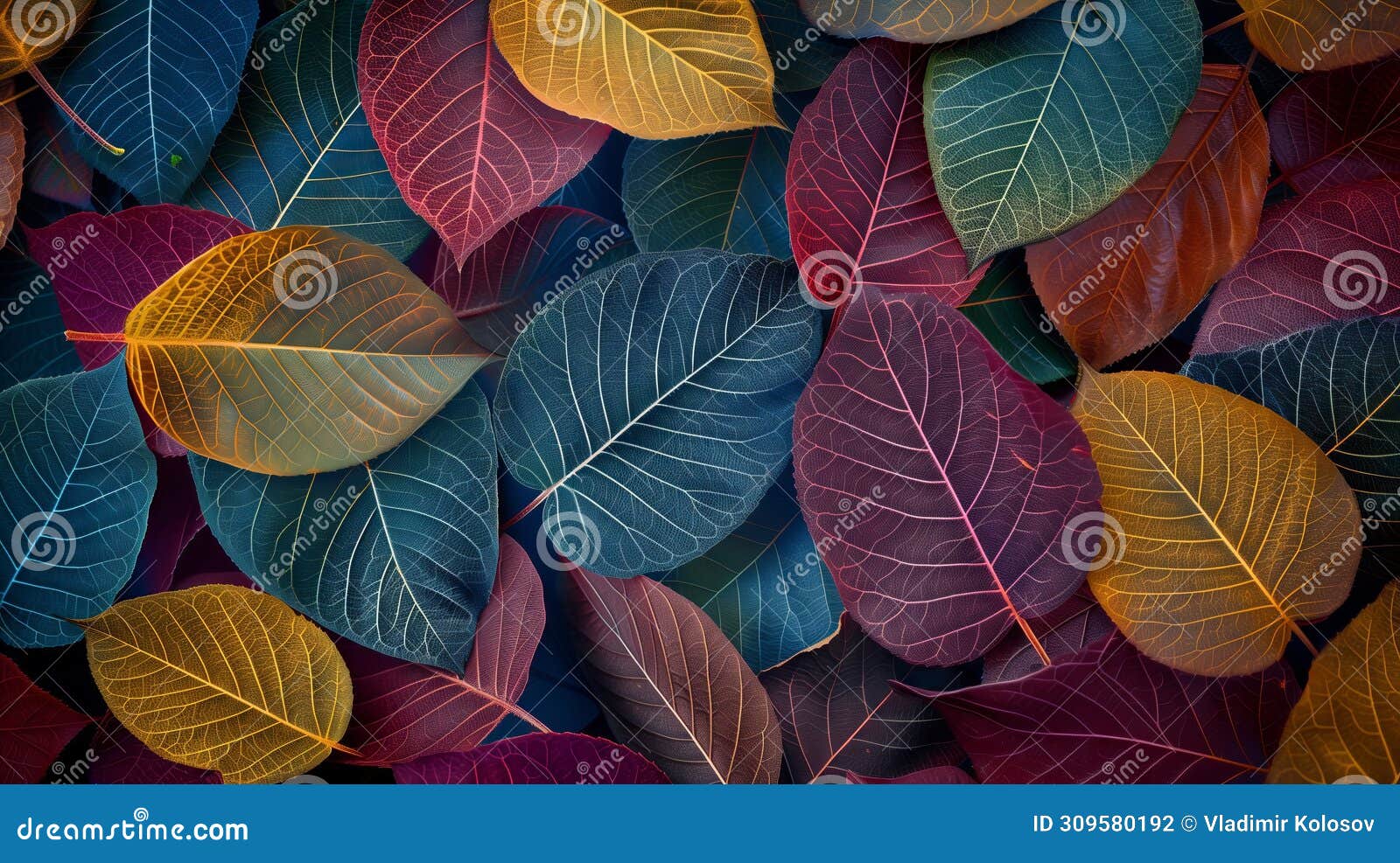 Leaf Patterns Transitioning From Colors To Lines, Minimal Detail. Stock ...