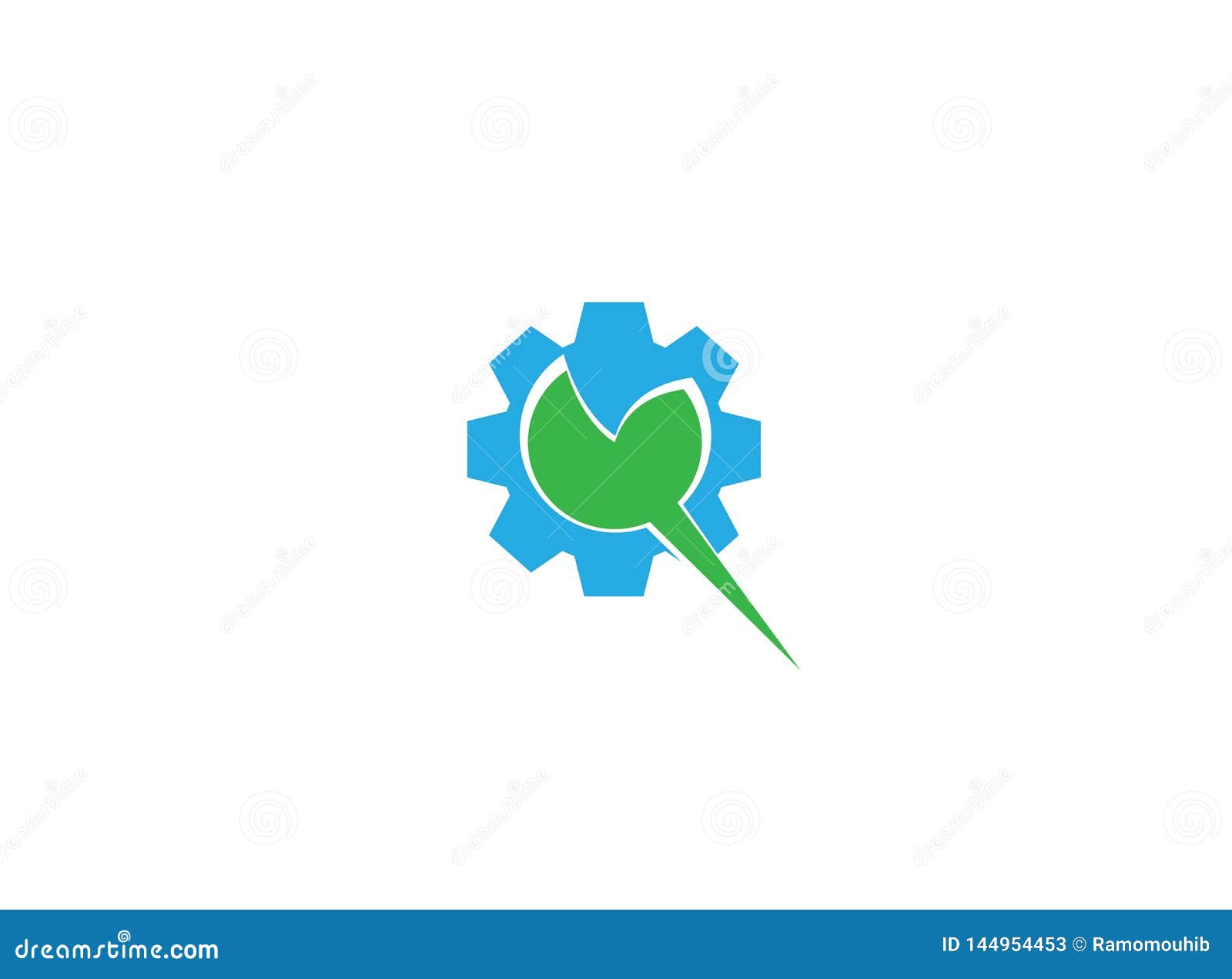 Leaf with Pinion Gear for Logo Design Illustration Stock Illustration ...