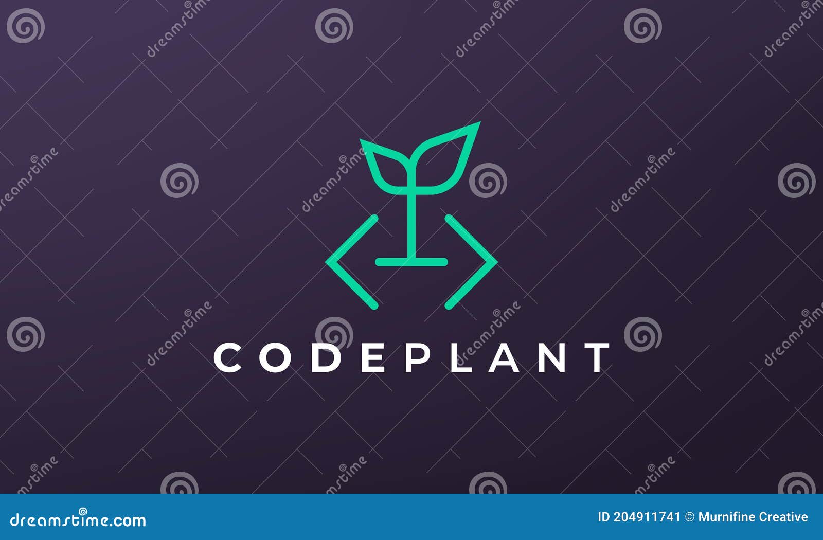 Leaf Plant Coding Logo in a Simple and Modern Style Stock Vector ...