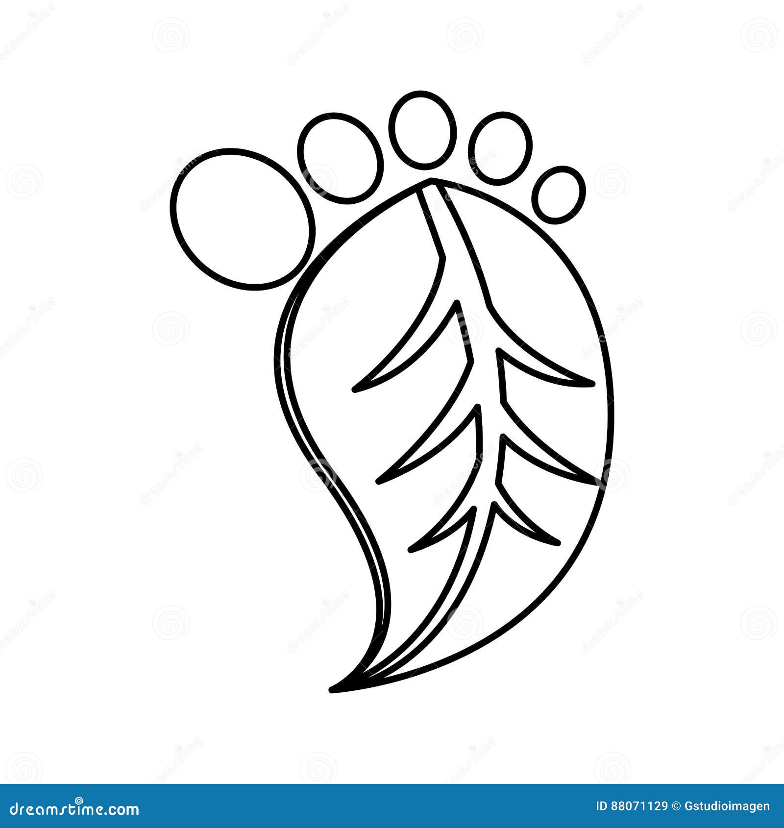 Leaf Plant Ecology with Footprint Shape Symbol Stock Vector ...