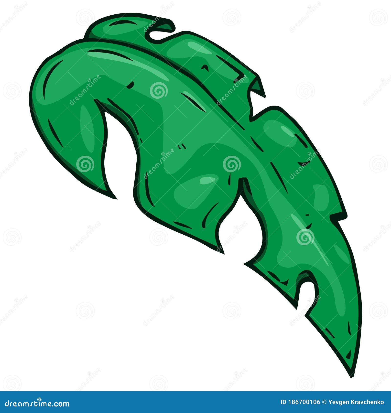 Leaf of a Plant. Leaf with Torn Edges. Vector Illustration Stock Vector ...