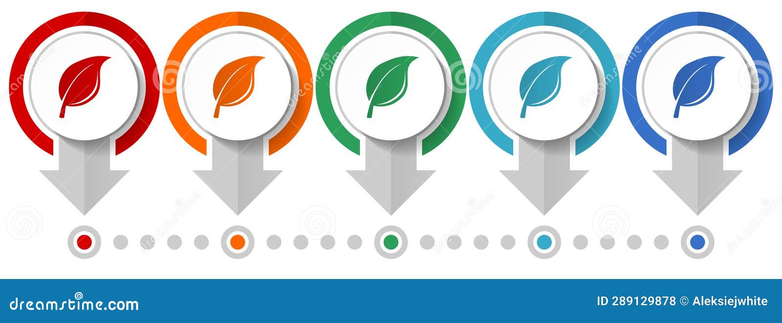 Leaf, Plant, Nature Vector Icon Set, Flat Design Infographic Template ...